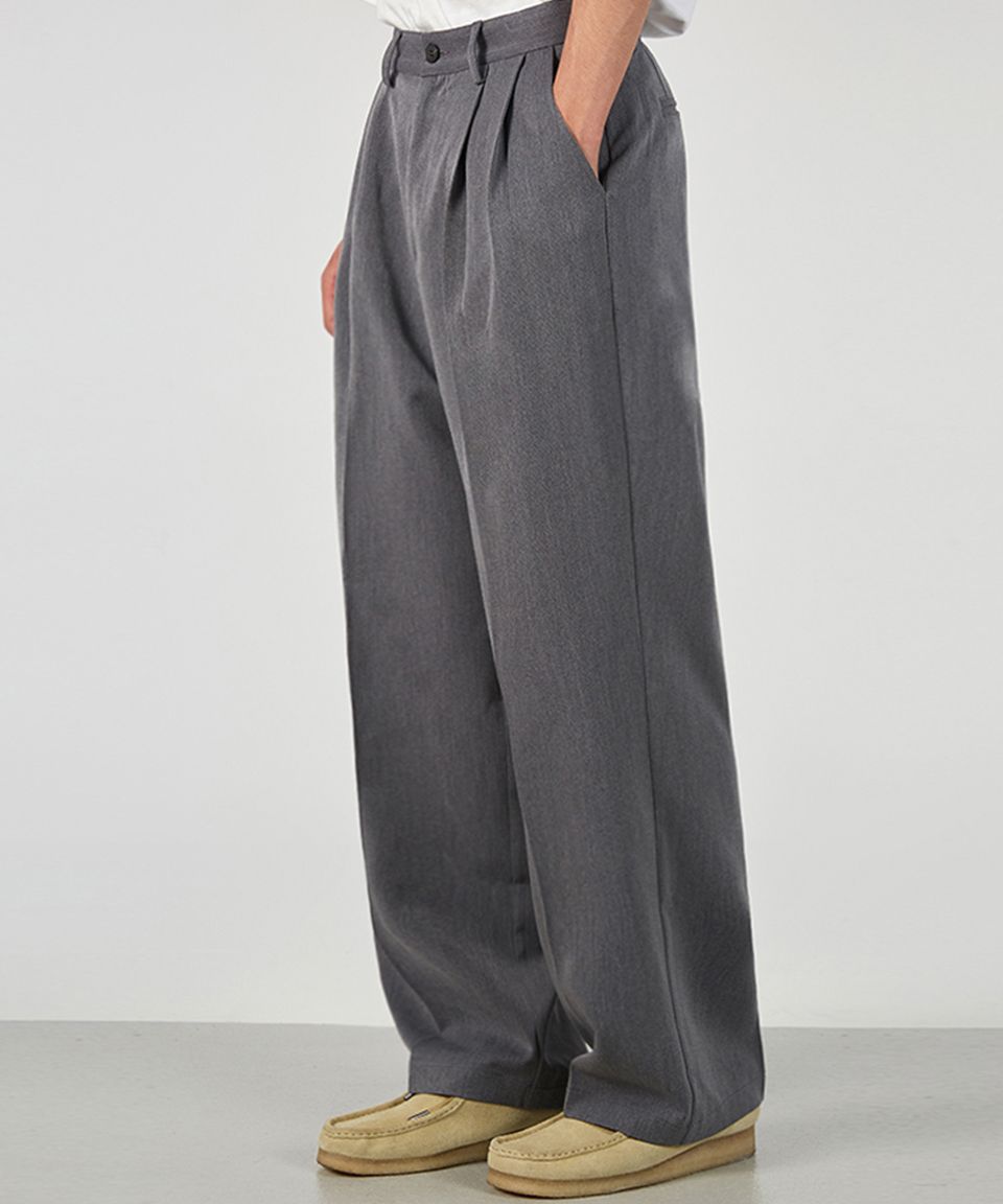 MUSINSA | GLW two-tuck wide slacks gray