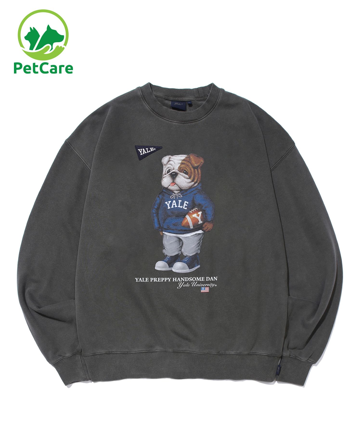 MUSINSA | YALE PREPPY UNIVERSITY DAN WAPPEN CREWNECK CHARCOAL