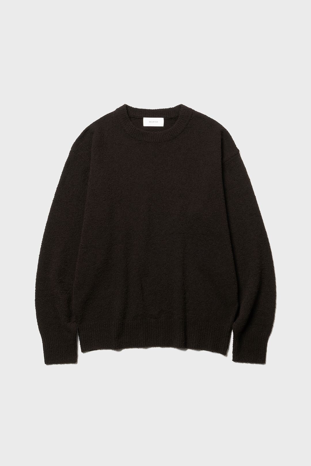 MUSINSA | SHIRTER BOUCLE CREWNECK KNIT (DARK BROWN)