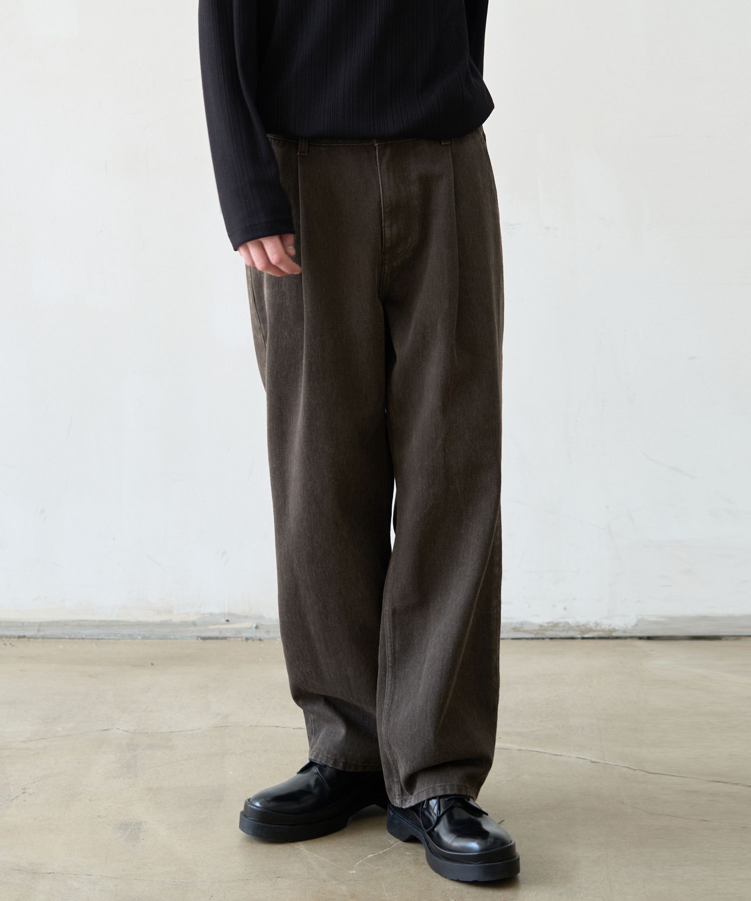 MUSINSA | DRAW FIT Wide Neutral Color Denim [BROWN]