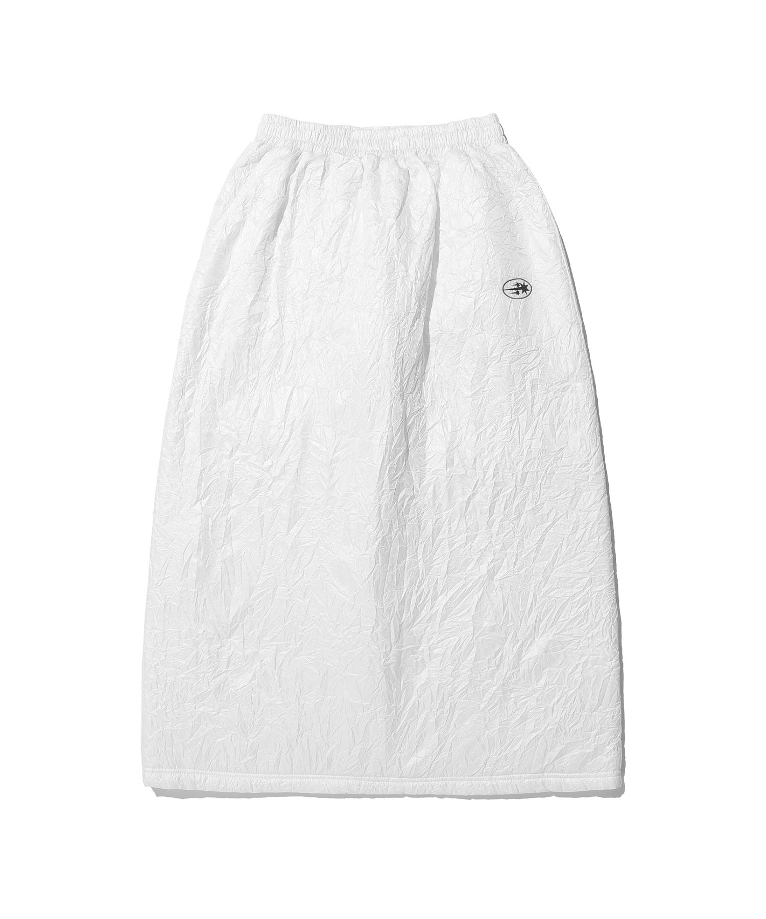 MUSINSA | NICE GHOST CLUB PADDED WRINKLE SKIRT_WHITE(NG2CFUPA92A)