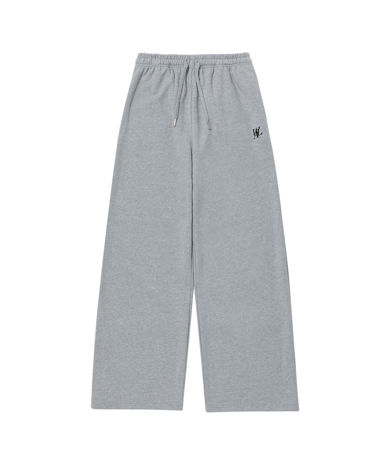 MUSINSA | WOOALONG (Fleece-lined) Signature relax wide pants - GRAY