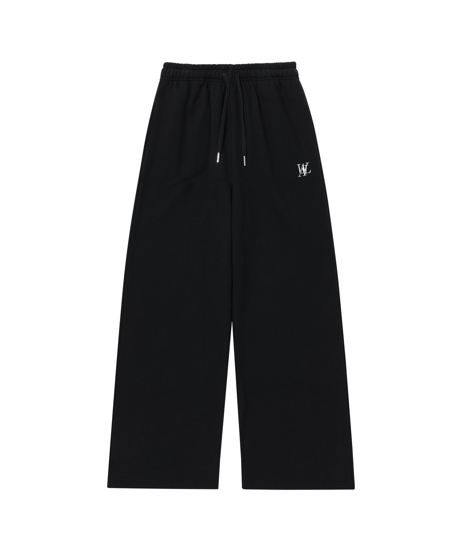 MUSINSA | WOOALONG (Fleece-lined) Signature relax wide pants - BLACK