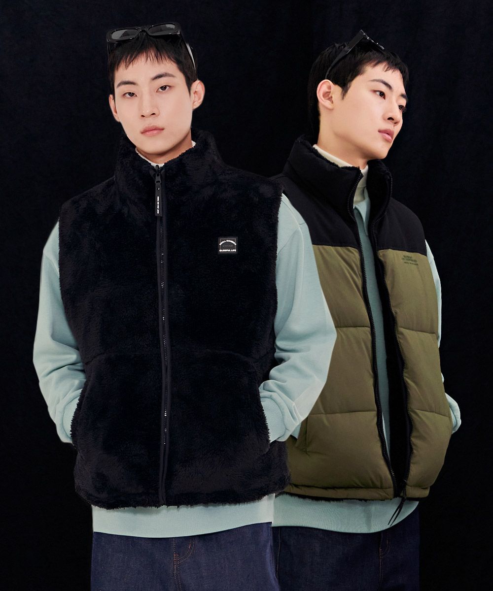 MUSINSA | CHASECULT Men's Reversible Fleece Padding Vest-BFRK7312C0V