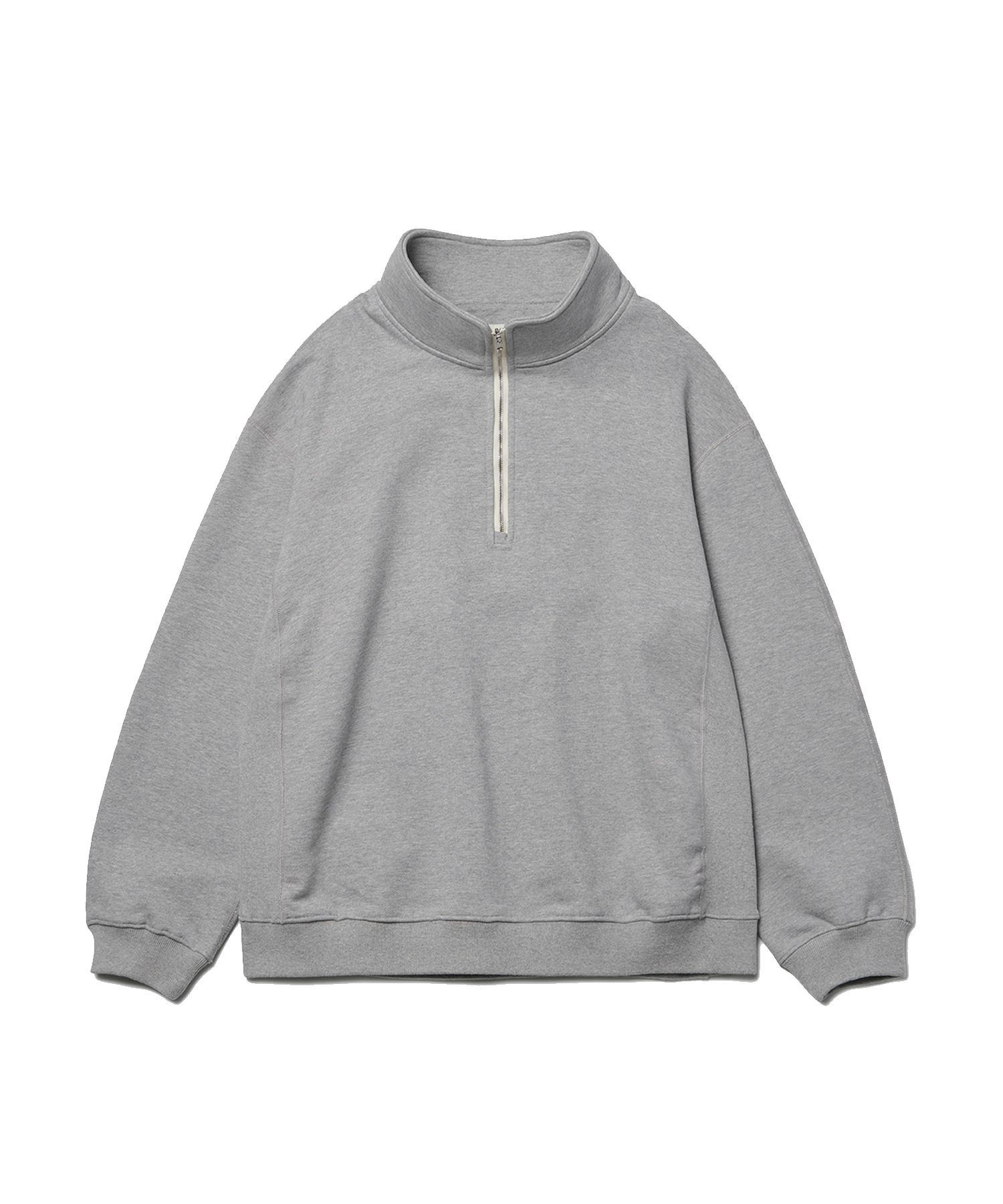 MUSINSA | RAMOLIN Shoulder Split Half Zip Sweatshirts Heather Gray