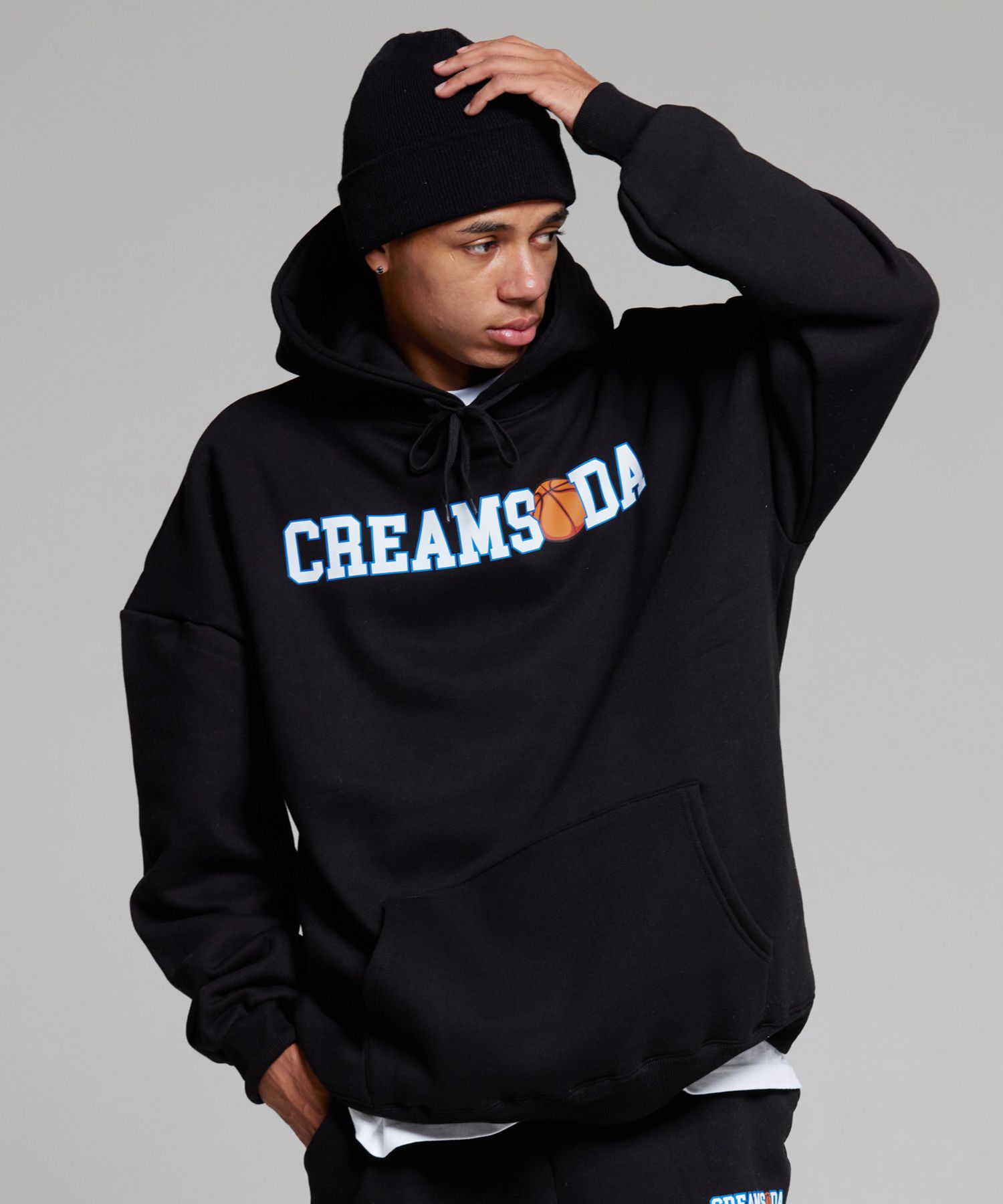 MUSINSA | CREAM SODA LAB LAB CR Bowler Hoodie Black