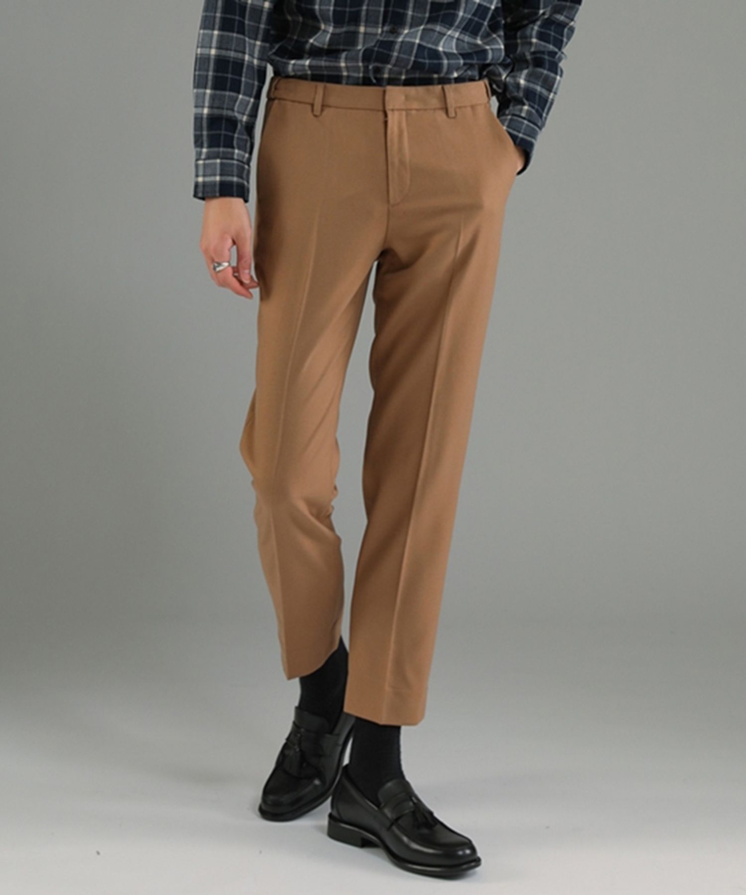 MUSINSA | AD HOC Men's Set-up Slacks (BEIGE)