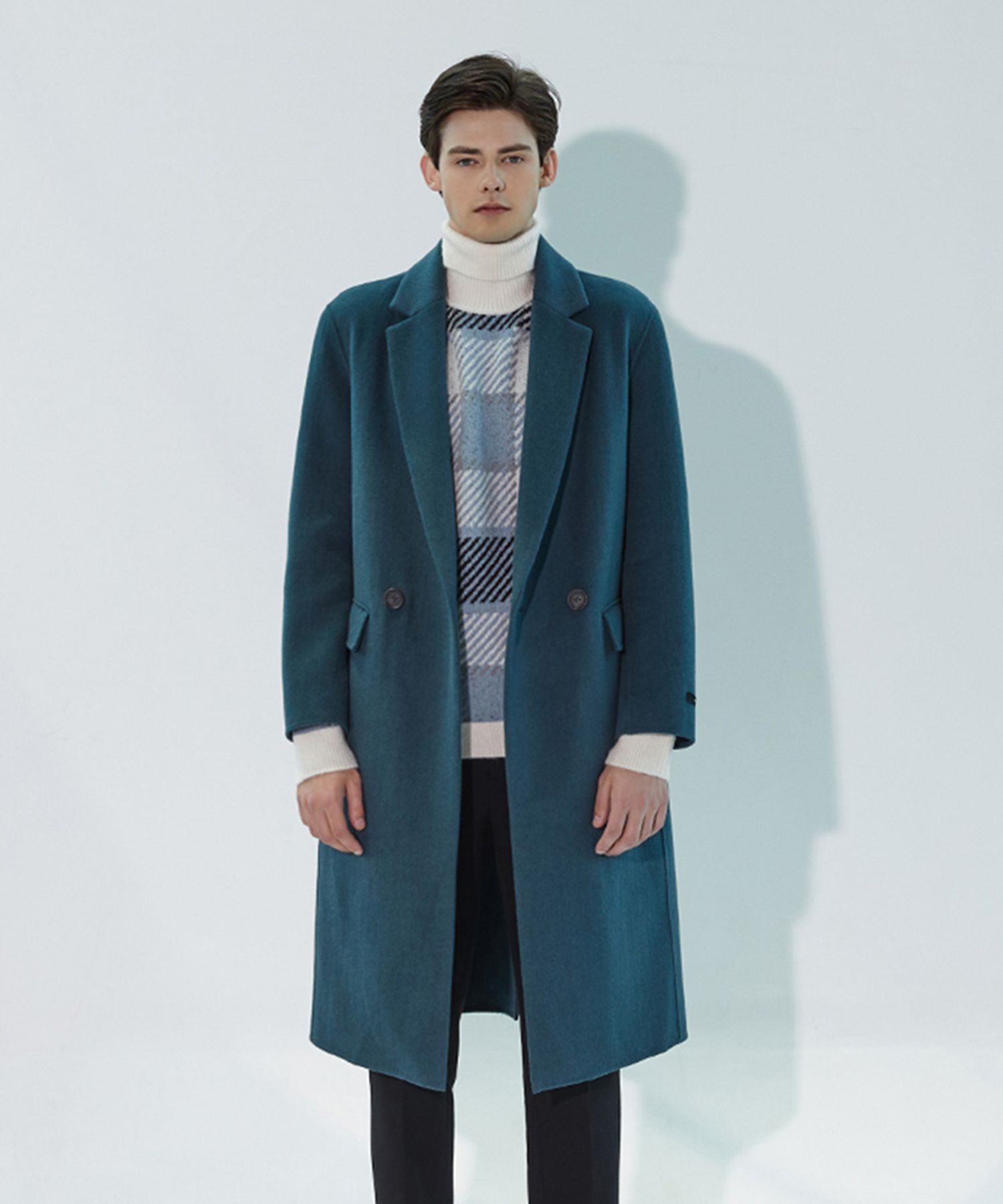 MUSINSA | AD HOC Men's handmade long coat (GREEN)