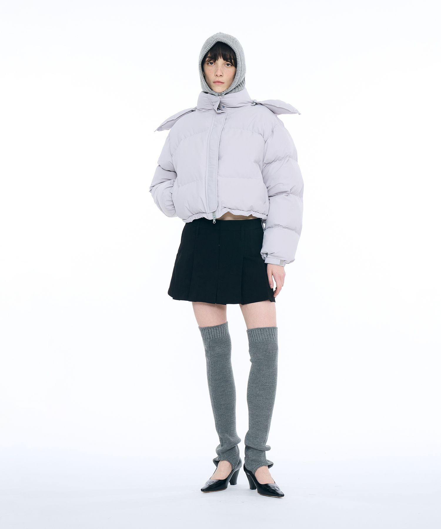 MUSINSA | PARTIMENTO WOMEN 3M Thinsulate Hooded Puffer Jacket_Light Gray