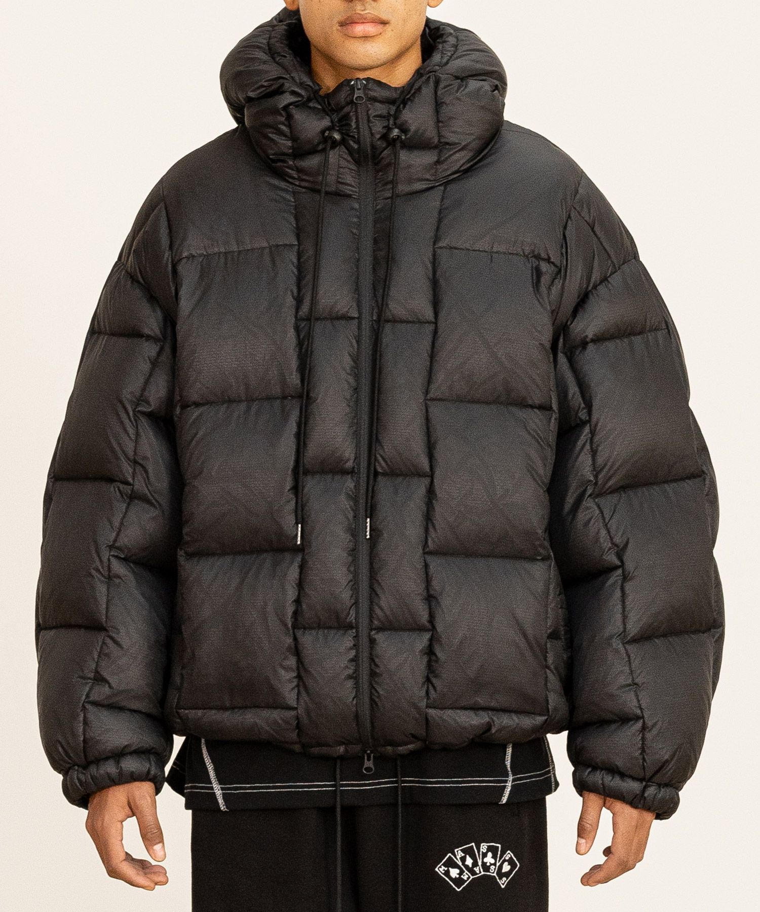 MUSINSA | MASSNOUN Truffizium Duck Down Padding Jumper MFTPD003-BK