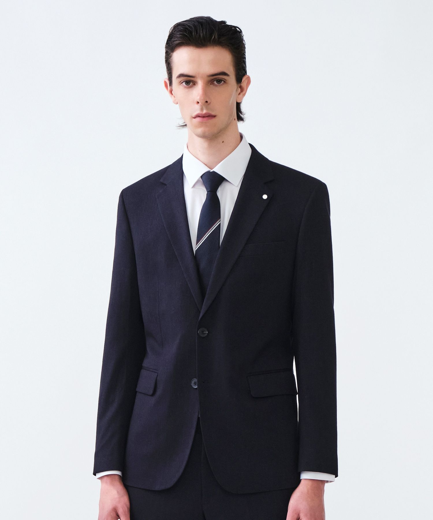 MUSINSA | STCO Tech-Poly 4-Way Span Essential Suit Jacket_Indigo (Slim Fit)