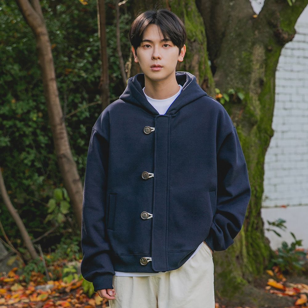 MUSINSA | ALVINCLO Rope button zip-up hooded cardigan AZH482 (4 COLOR)