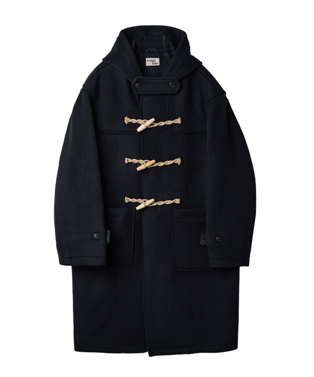 MUSINSA | ROUGH SIDE Duffle Coat Navy