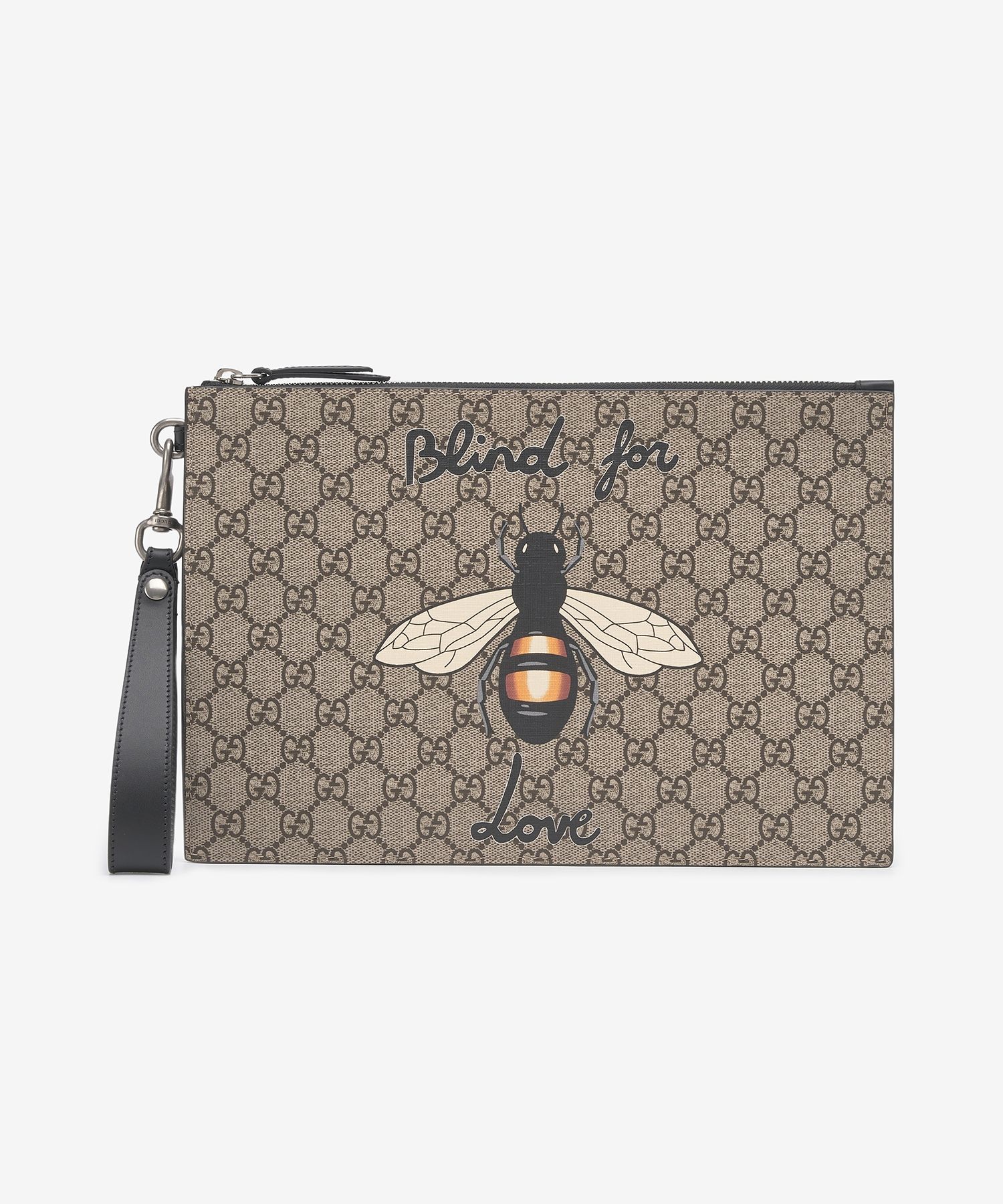MUSINSA | GUCCI GG Supreme Bee Print Pouch - Beige / 4739049CD1N8666