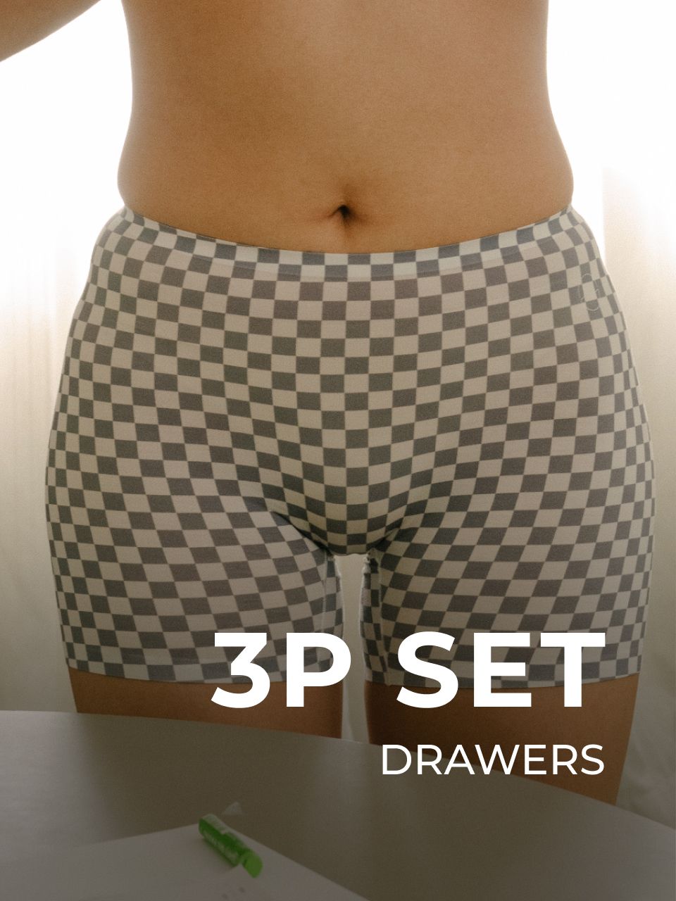 MUSINSA | MEUNDER [W] Wooden Panties Drawn Checkerboard 3P