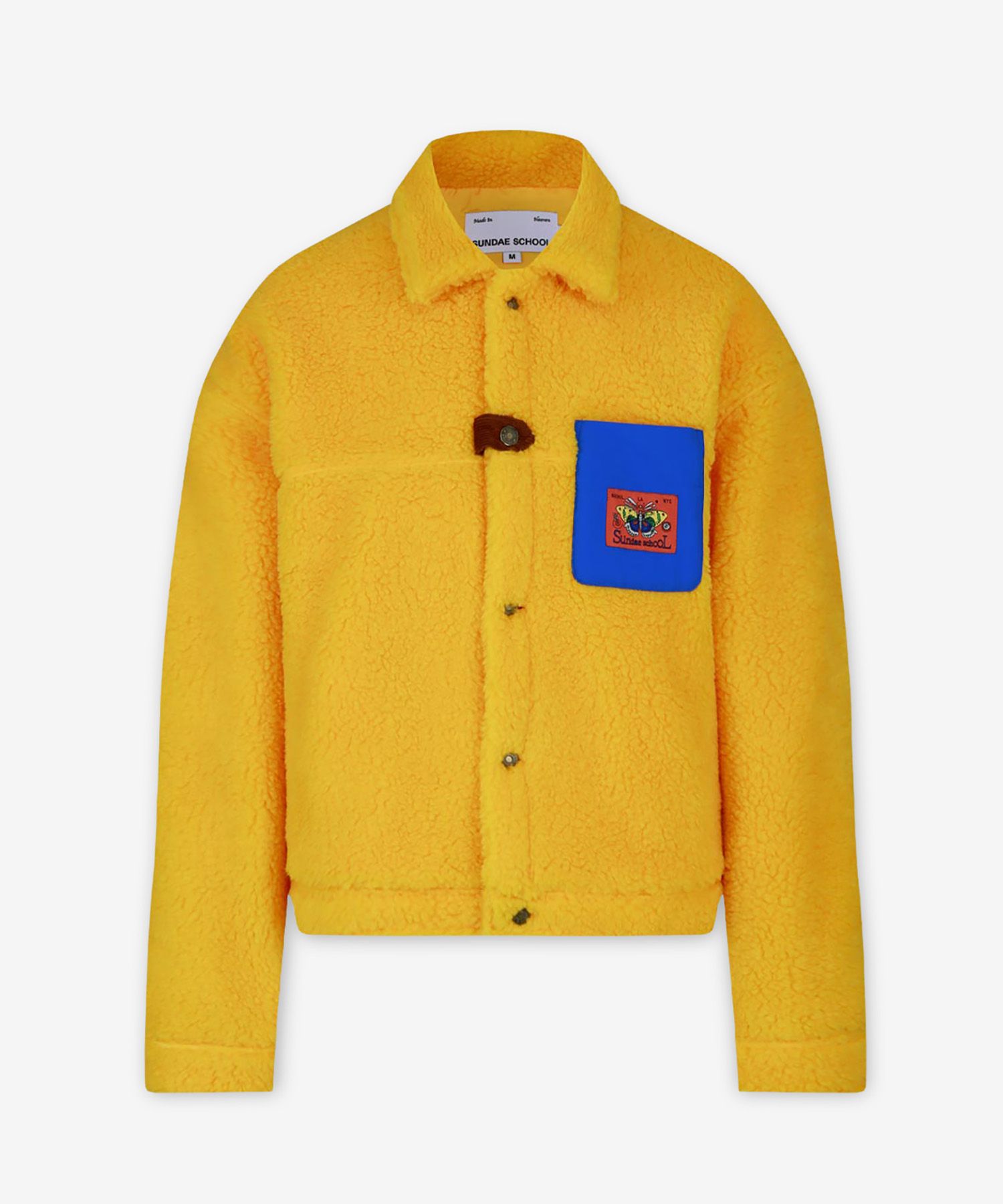 MUSINSA | SUNDAE SCHOOL Tiger Butterfly Fleece Jacket - Yellow ...