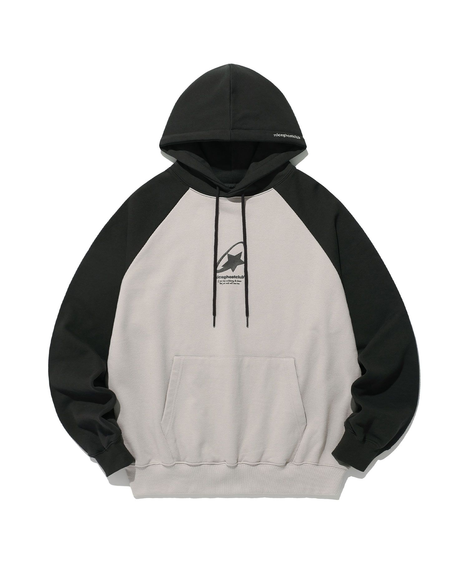 MUSINSA | NICE GHOST CLUB SHOOTING STAR LOGO HOODIE_BEIGE(NG2ESUM402A)