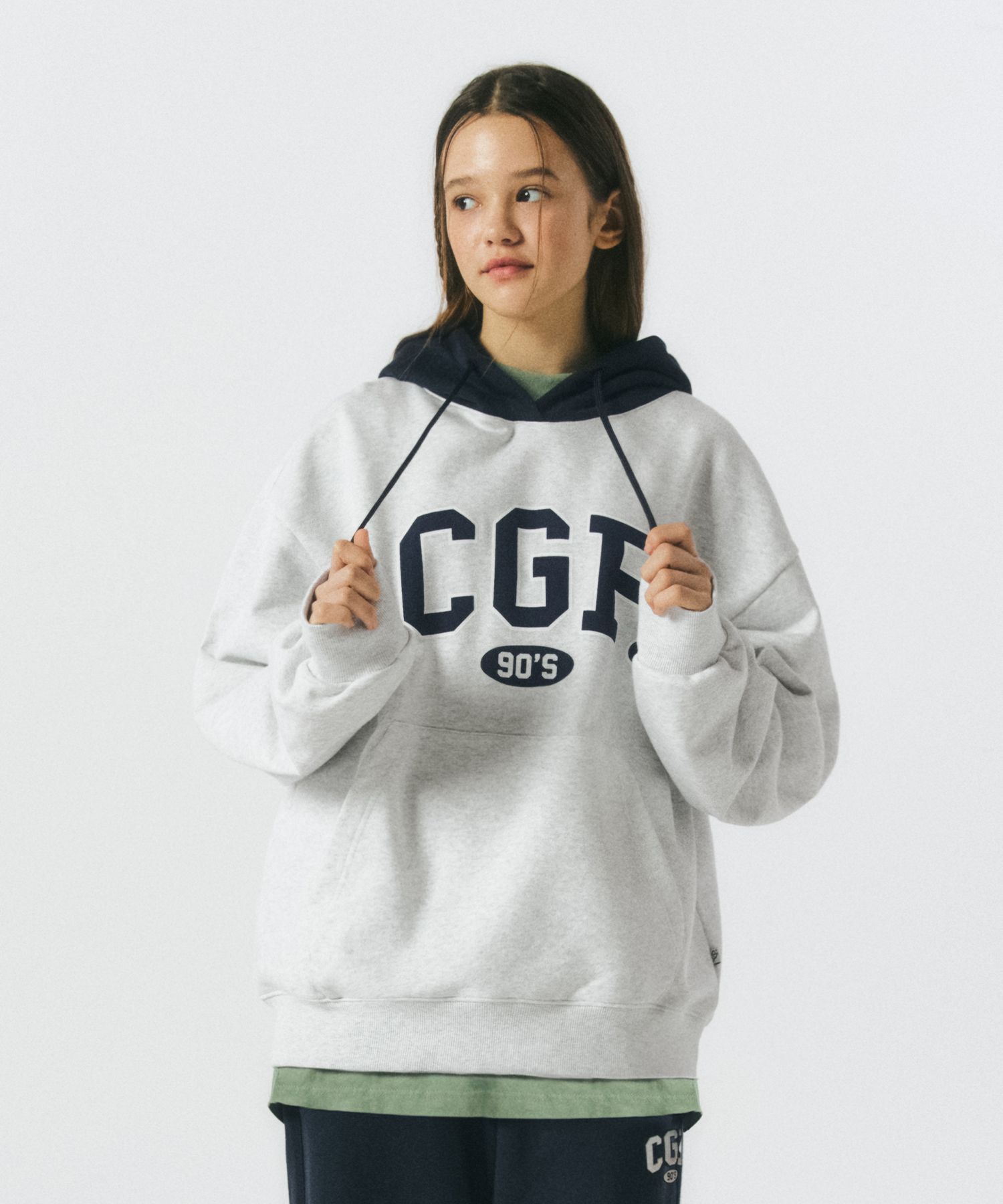 MUSINSA | Codegraphy 90S CGP Mix Color Hoodie_Melange Gray