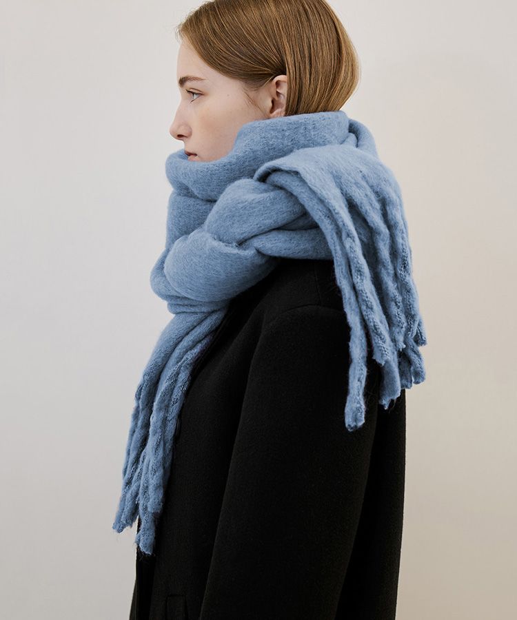 MUSINSA | ROSÉ FRANTZ Wide Long Muffler [Blue]