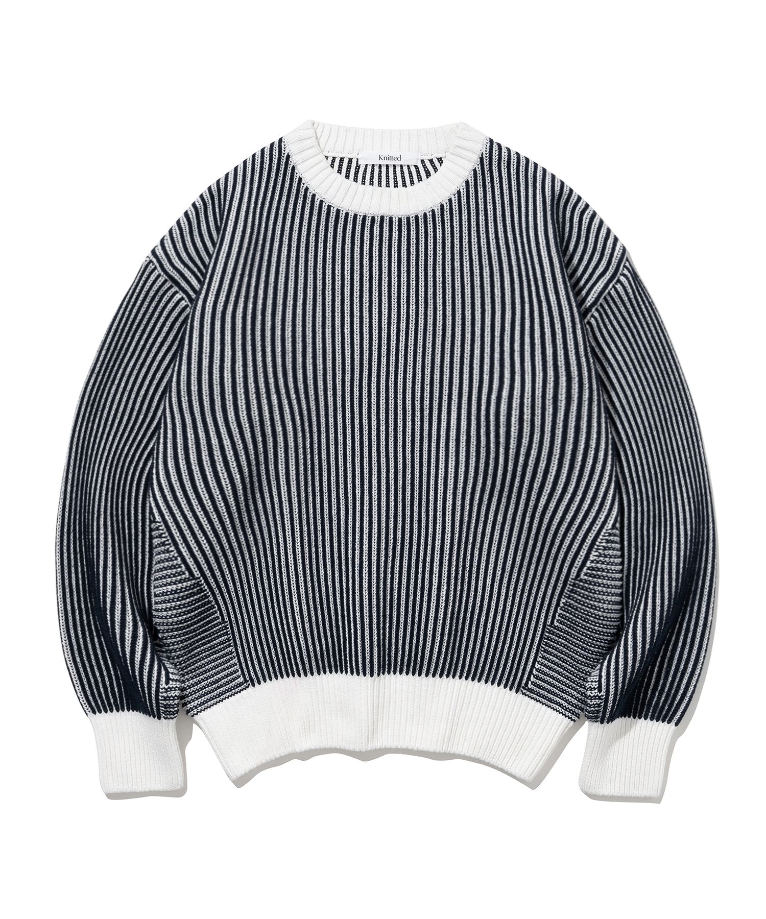 MUSINSA | KNITTED [Knitted X Kang Stylist] Cotton Minimal Round Knit ...