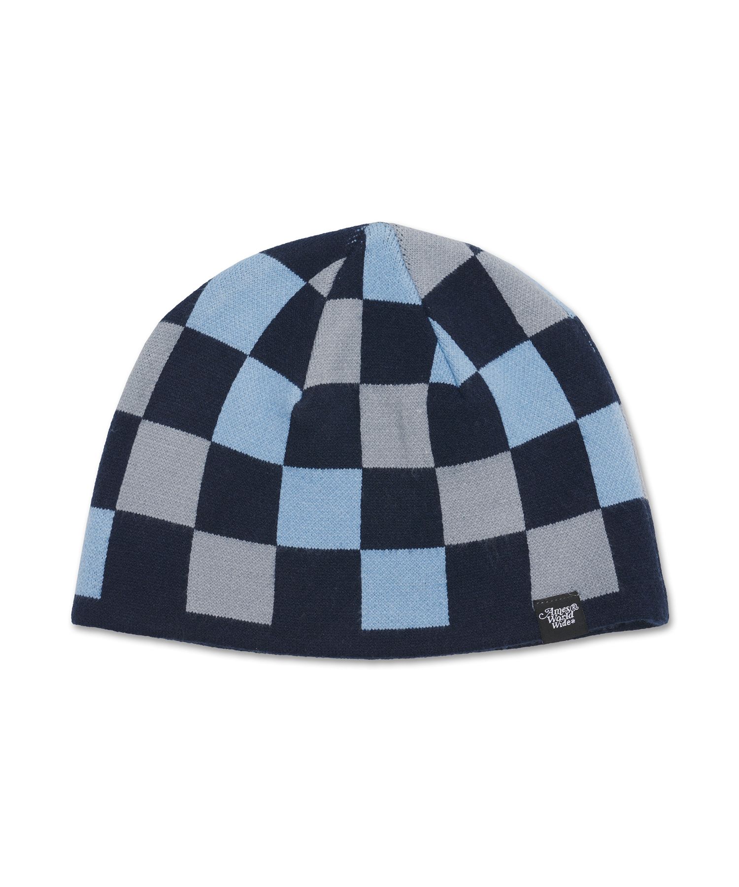 MUSINSA | AMES-WORLDWIDE CHECKERBOARD BEANIE BLUE (AM2DSUAB60A)