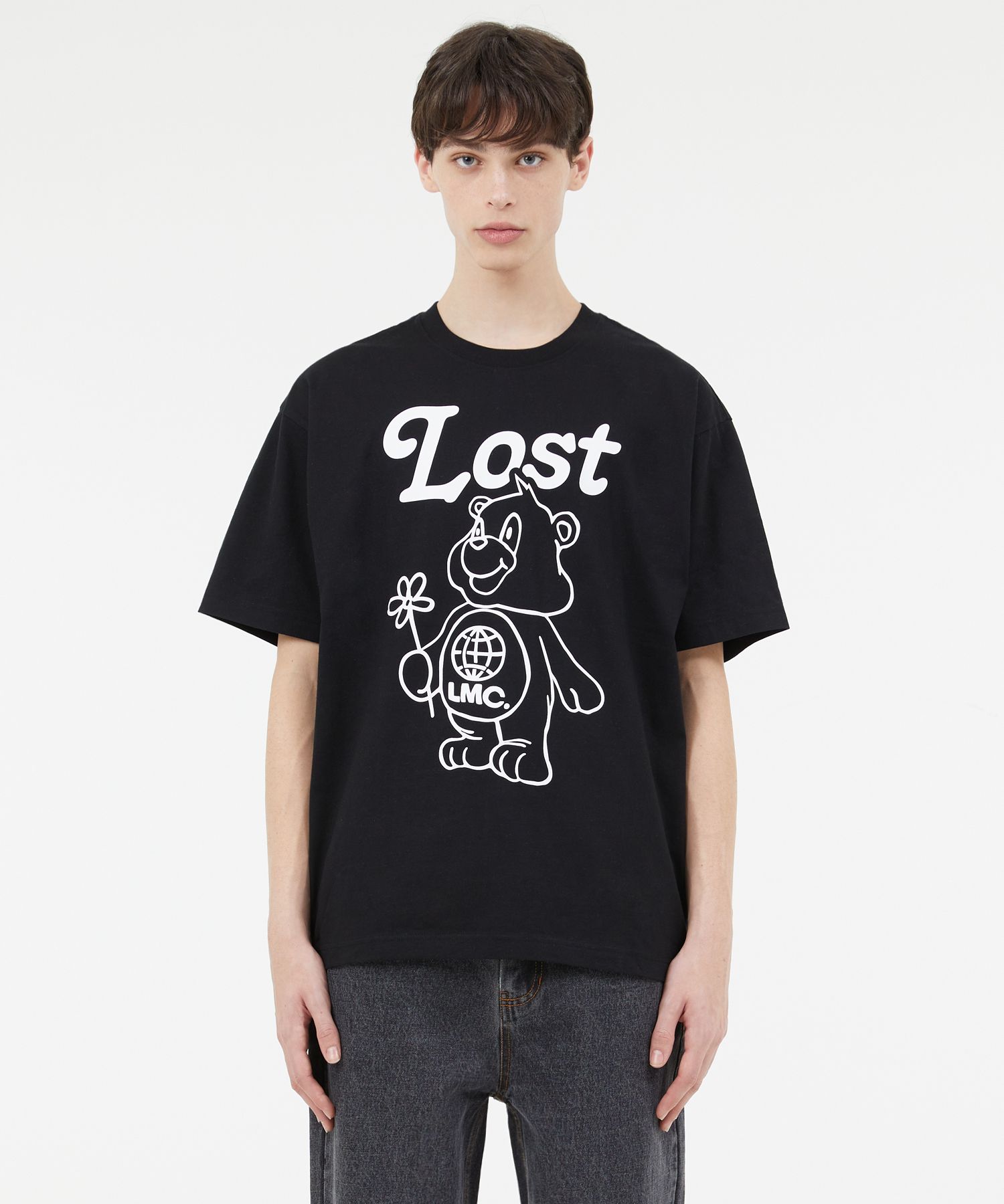 MUSINSA | LMC FLOWER BEAR T-Shirt black