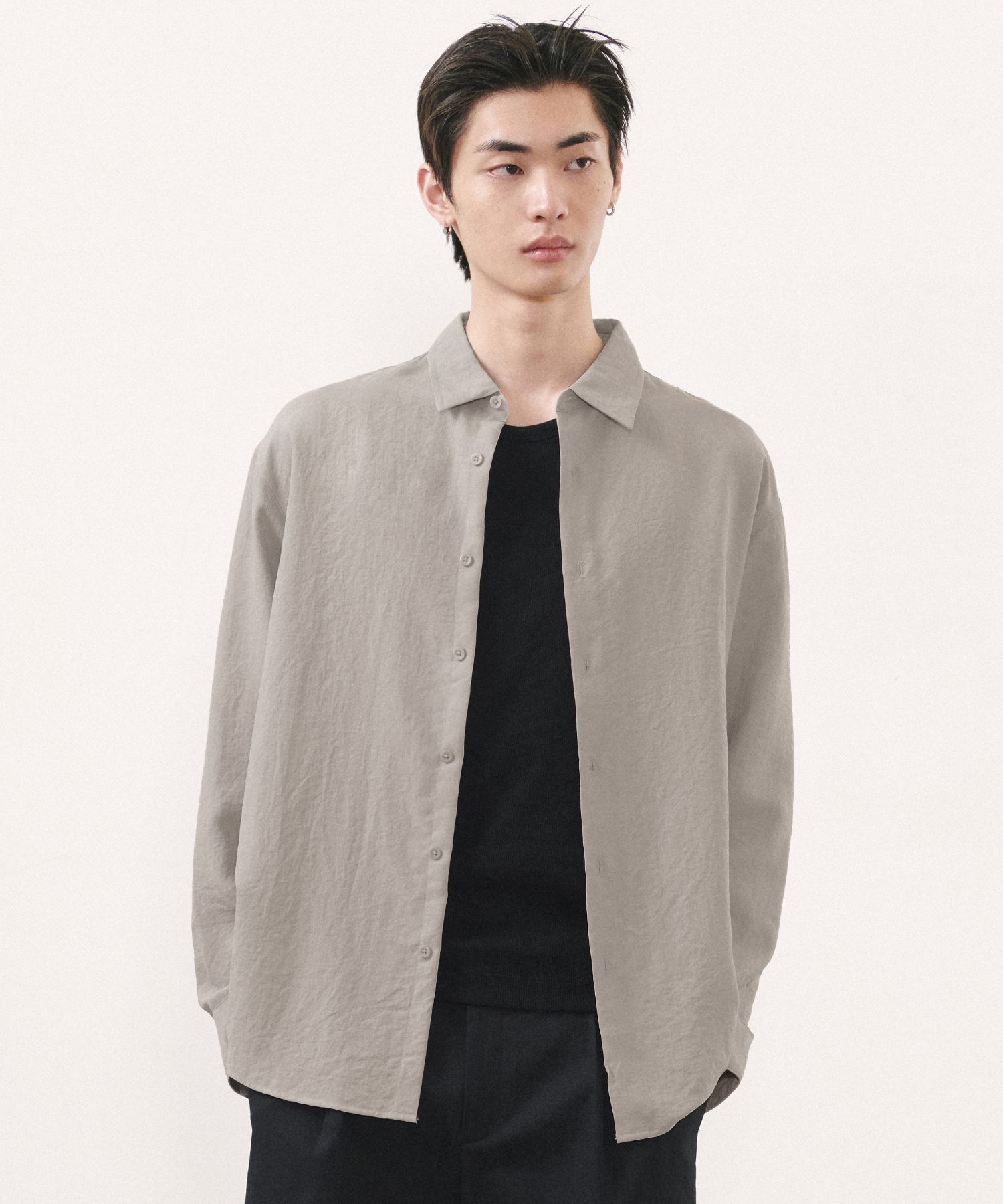 MUSINSA | MUSINSA STANDARD Relaxed Linen Like Shirt [Light Beige]