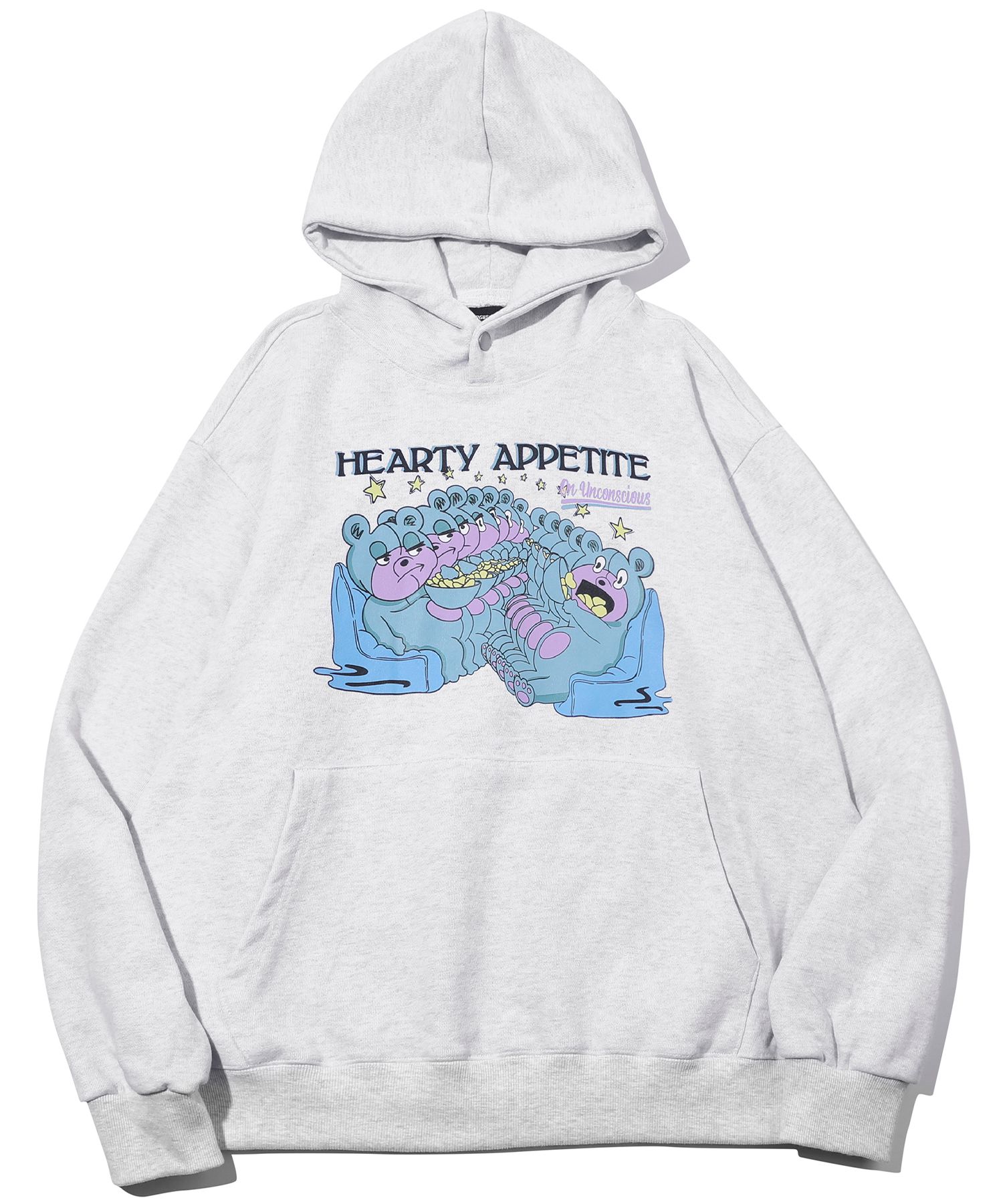 MUSINSA | CPGN STUDIO Bora Bear Snap Heavy Hoodie Melange White