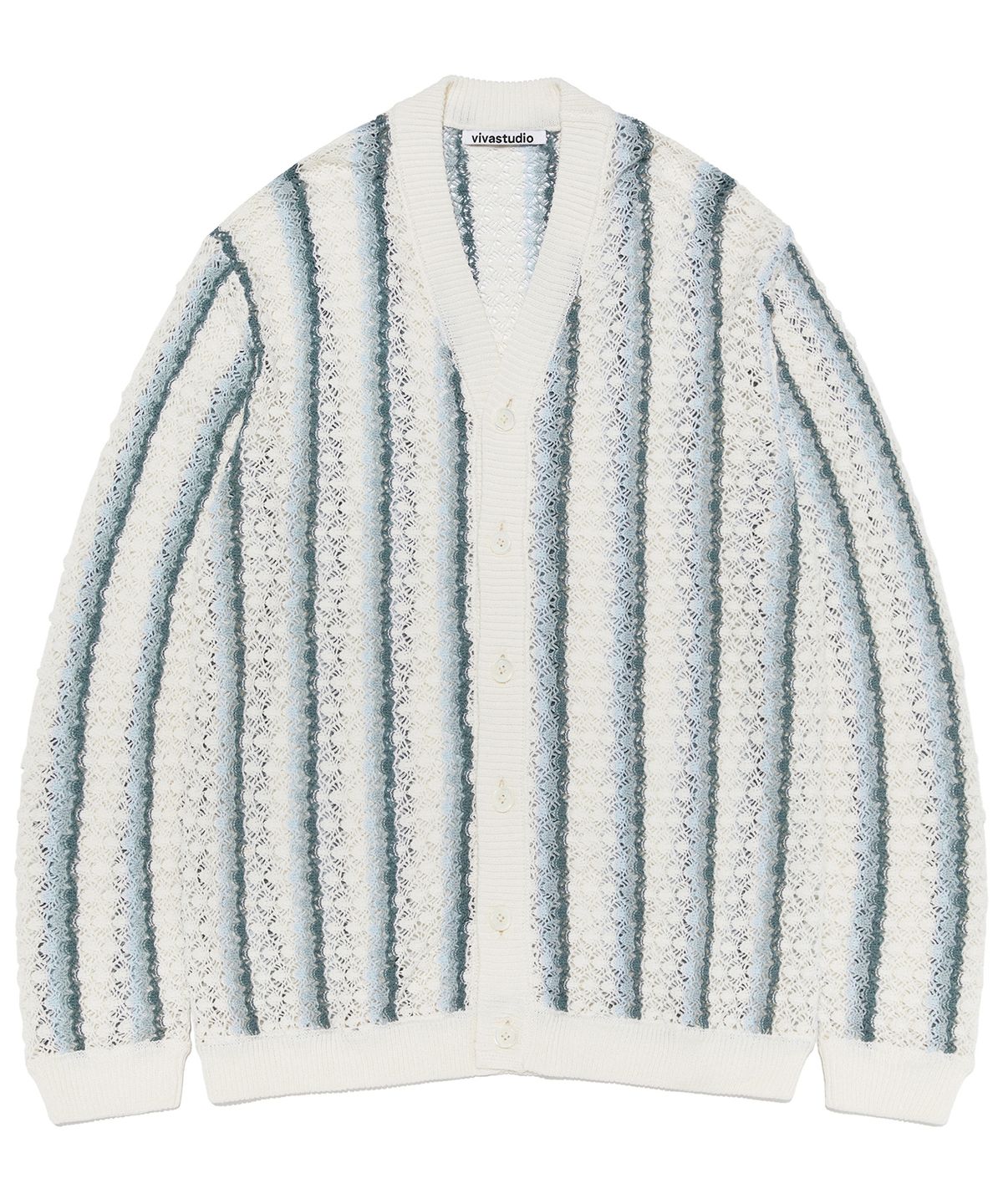 비바스튜디오(VIVASTUDIO) STRIPE BUTTON CARDIGAN [IVORY] - 사이즈 & 후기 | 무신사