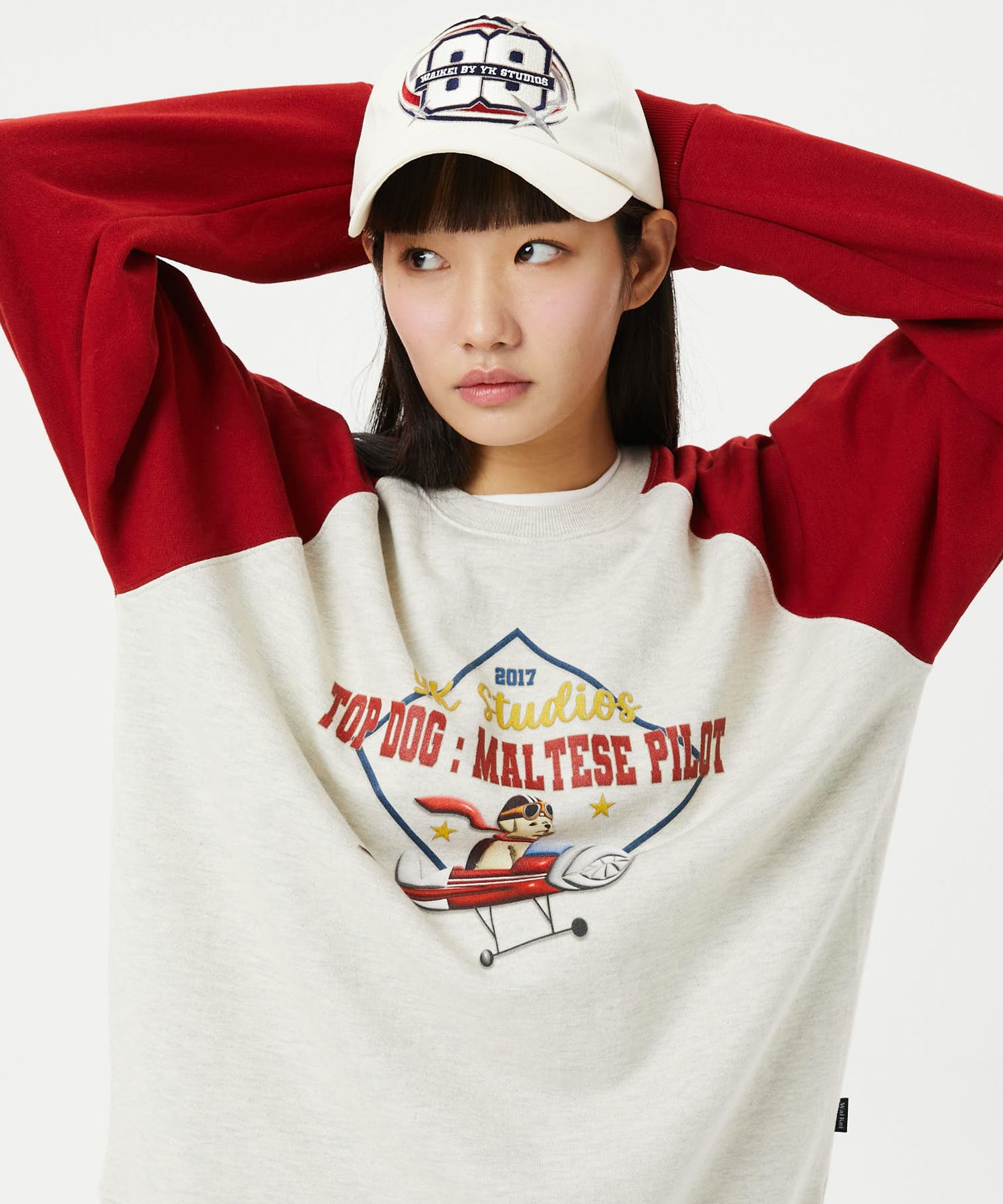 MUSINSA | WAI KEI Maltese Pilot Raglan Sweatshirt Oatmeal