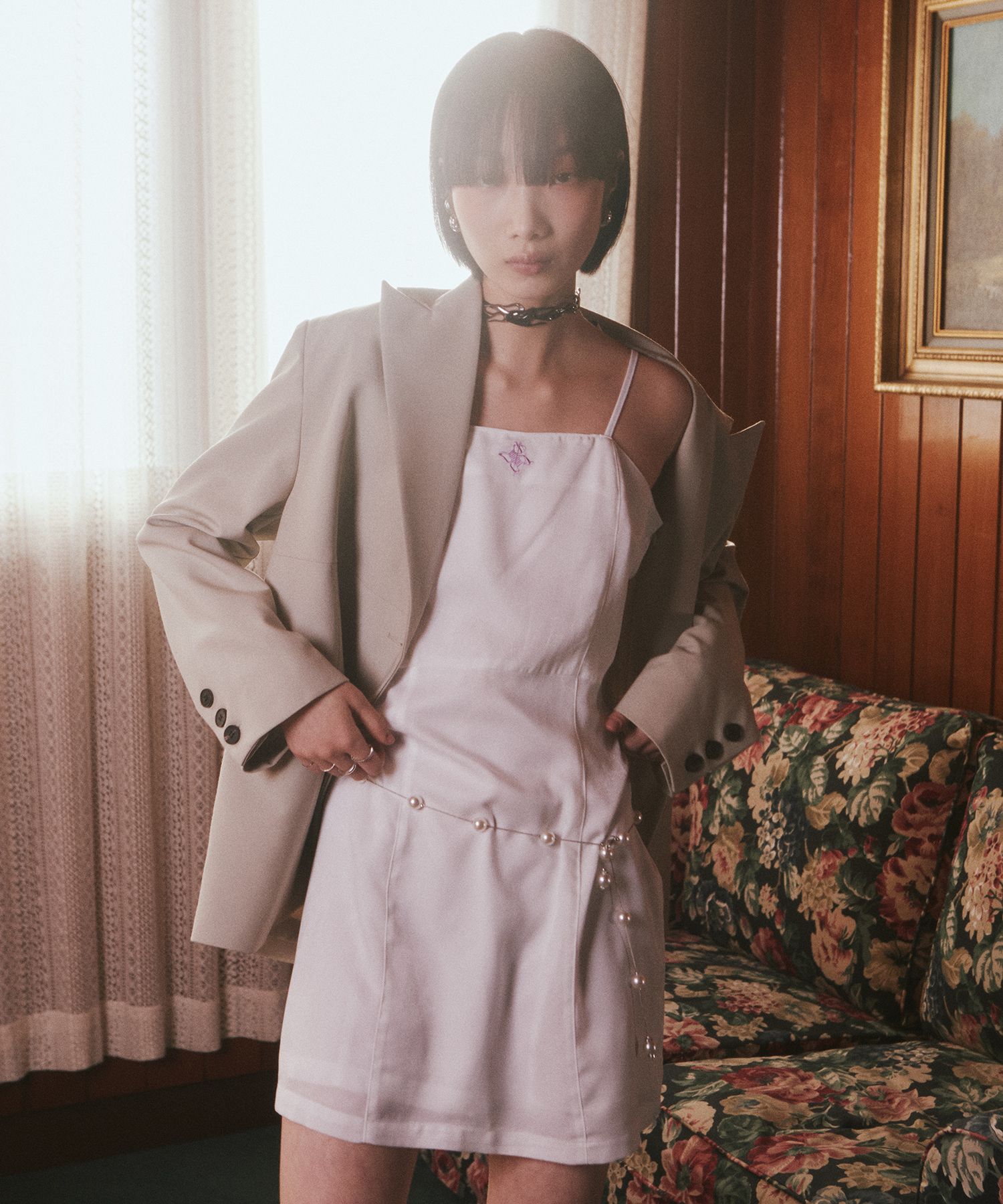 MUSINSA | STUMPYNEE BACK STRING MINI DRESS_WHITE