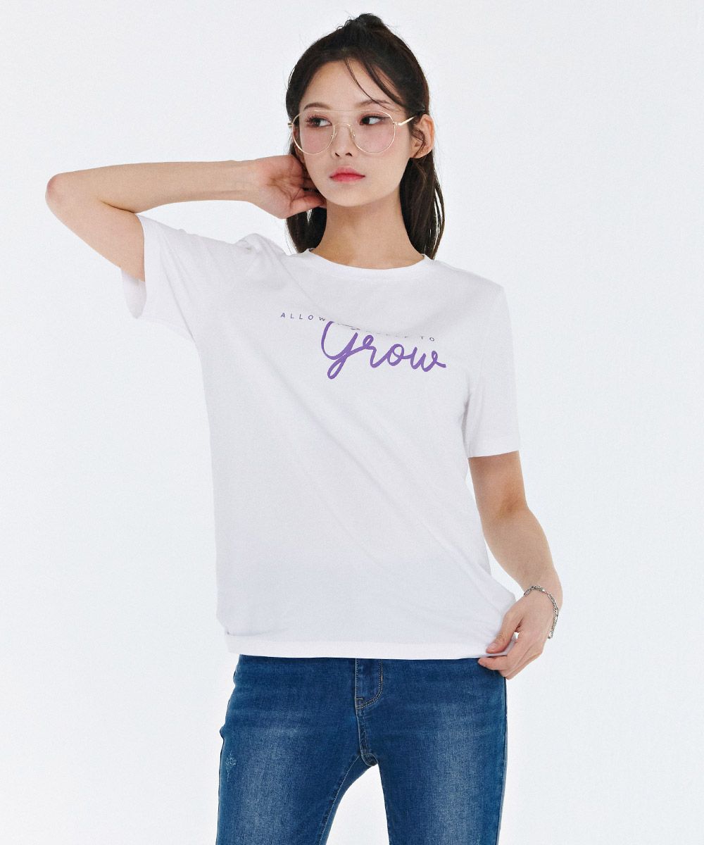 MUSINSA | CHASECULT Women's Essential Collar Lettering Short Sleeve T ...