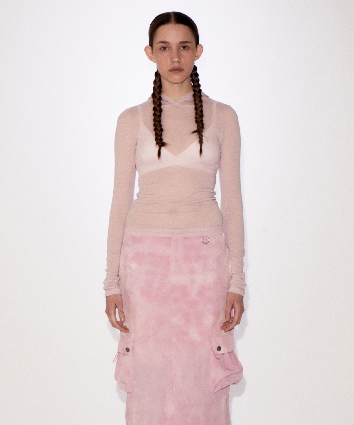 MUSINSA | REST&RECREATION RR Sheer Look Hooded PINK