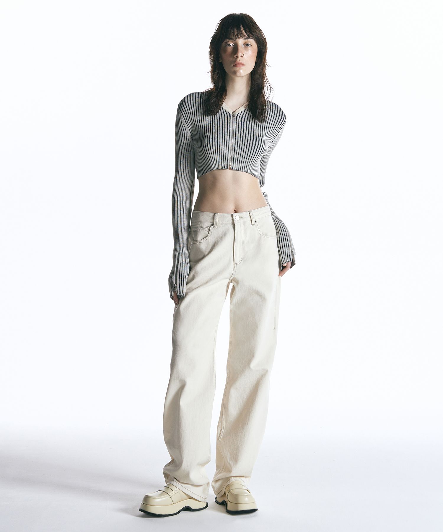 MUSINSA | INSILENCE WOMEN COTTON STRAIGHT JEANS IVORY