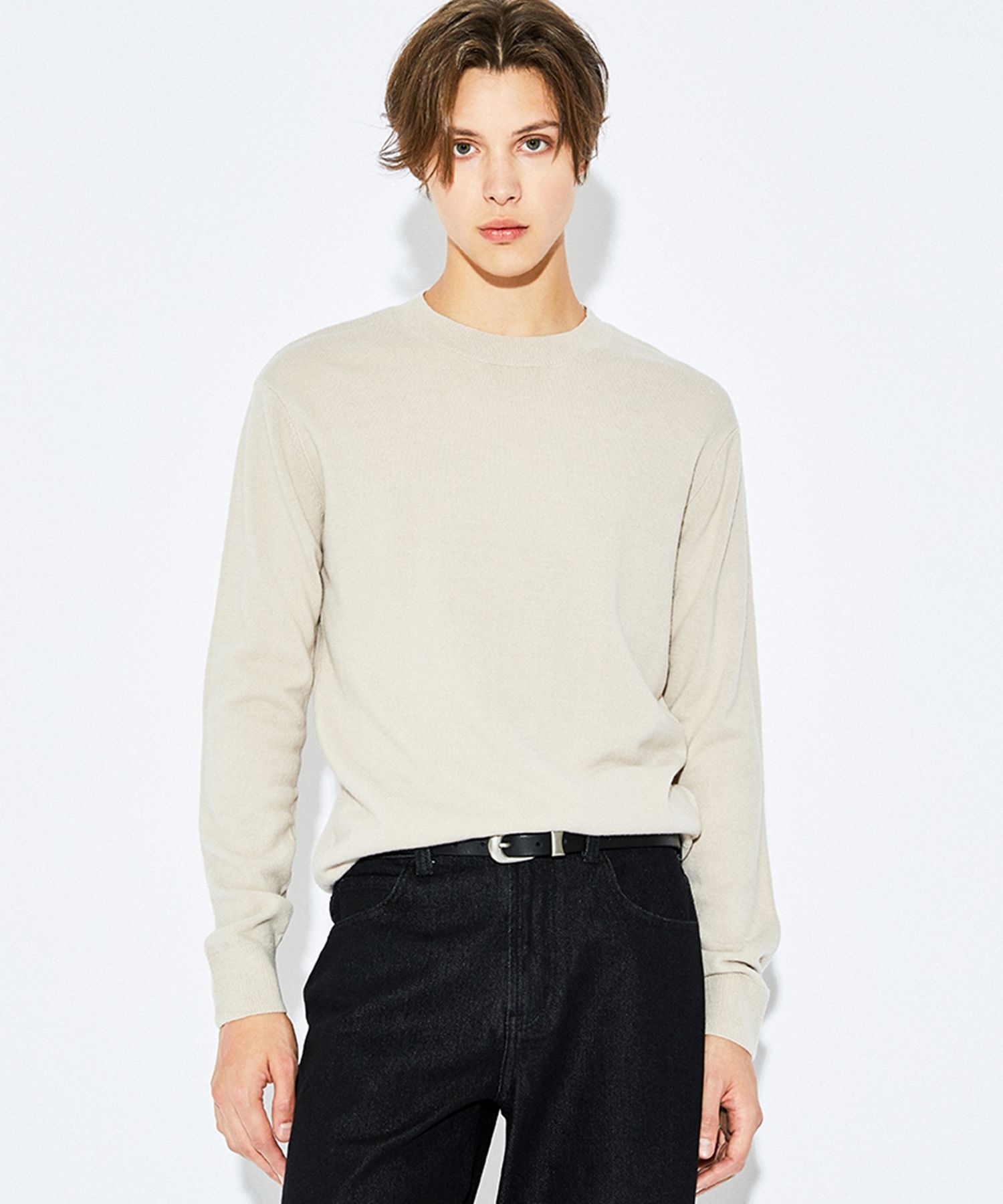 MUSINSA | AD HOC Winter Crewneck Sweater (Light Beige)