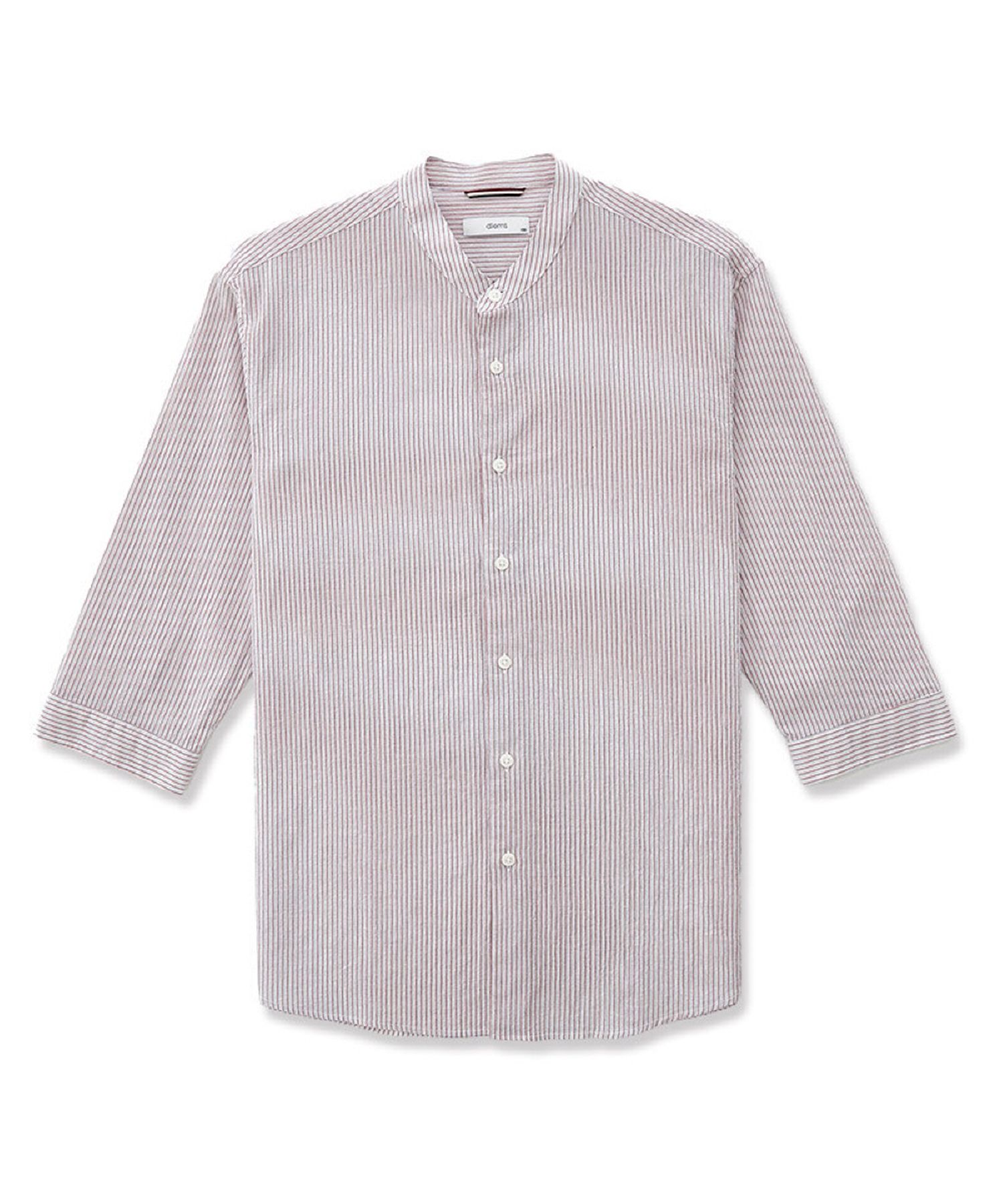 MUSINSA | STCO DMs Cotton Lecture_Straight Band Collar Capri Shirt (Pink)
