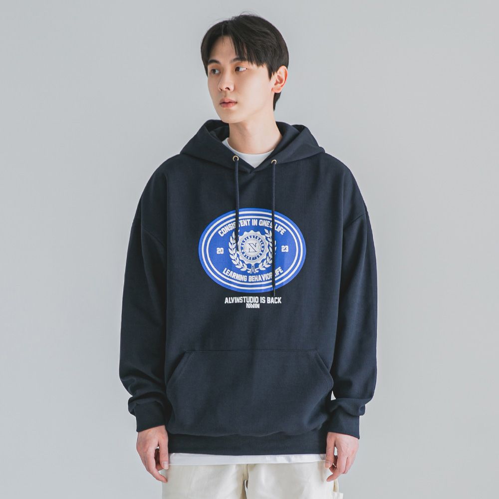 MUSINSA | ALVINCLO Blue Symbol Loose Fit Hoodie AVH526 (3 COLOR)
