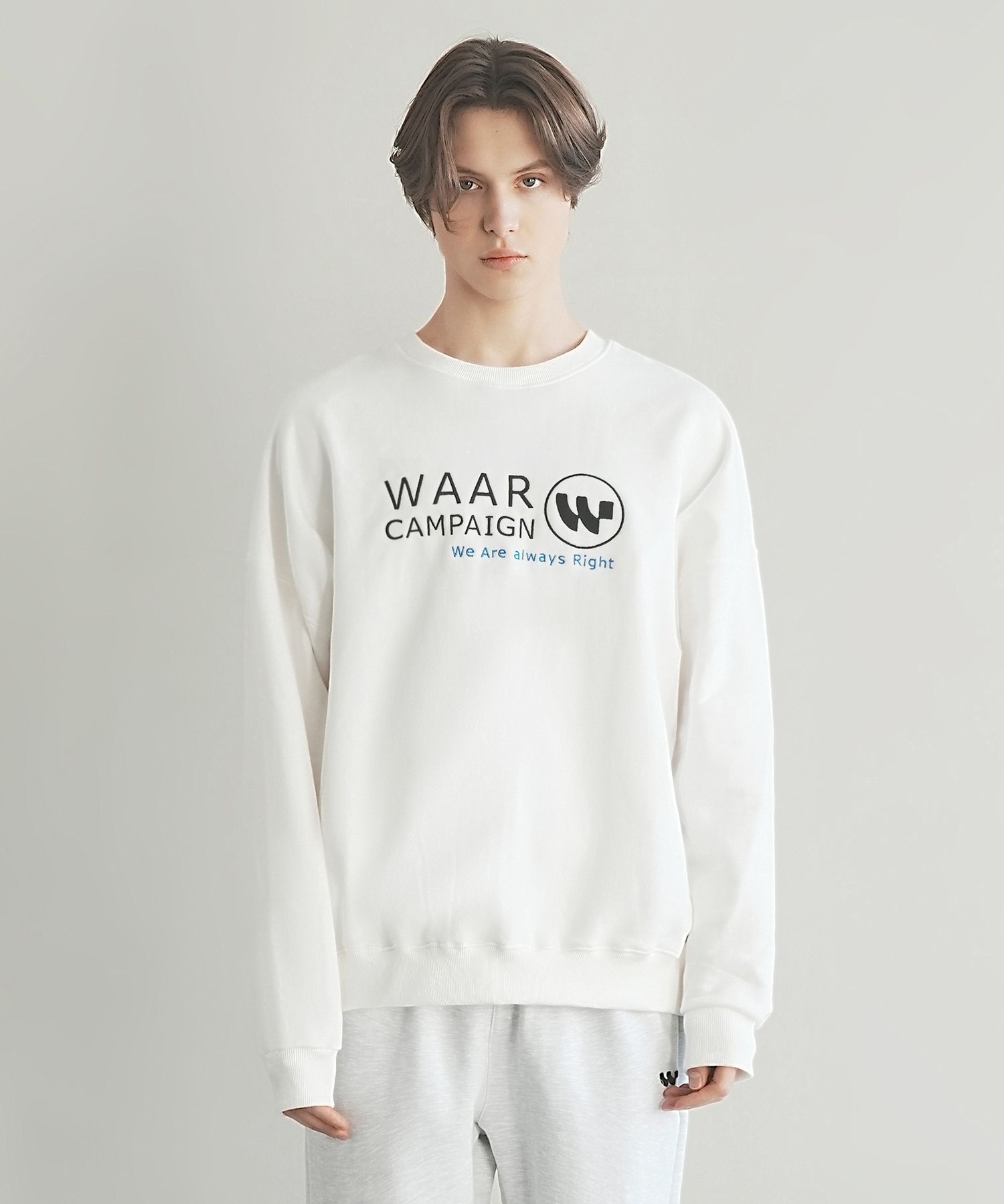 MUSINSA | WAAR T1004 M Campaign Sweatshirt_Ivory