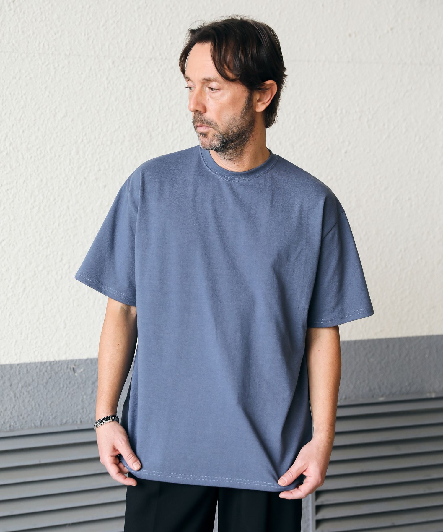 MUSINSA | ESN Premium Single Semi-Over Fit T-Shirt Blue