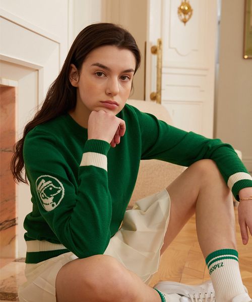 MUSINSA | HOTEL SAINT TROPEZ Green Crew Neck Wool Knit