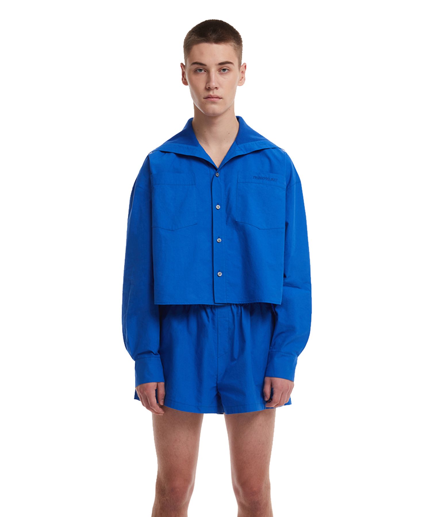 MUSINSA | TRUNK PROJECT Crop Shirt_Blue