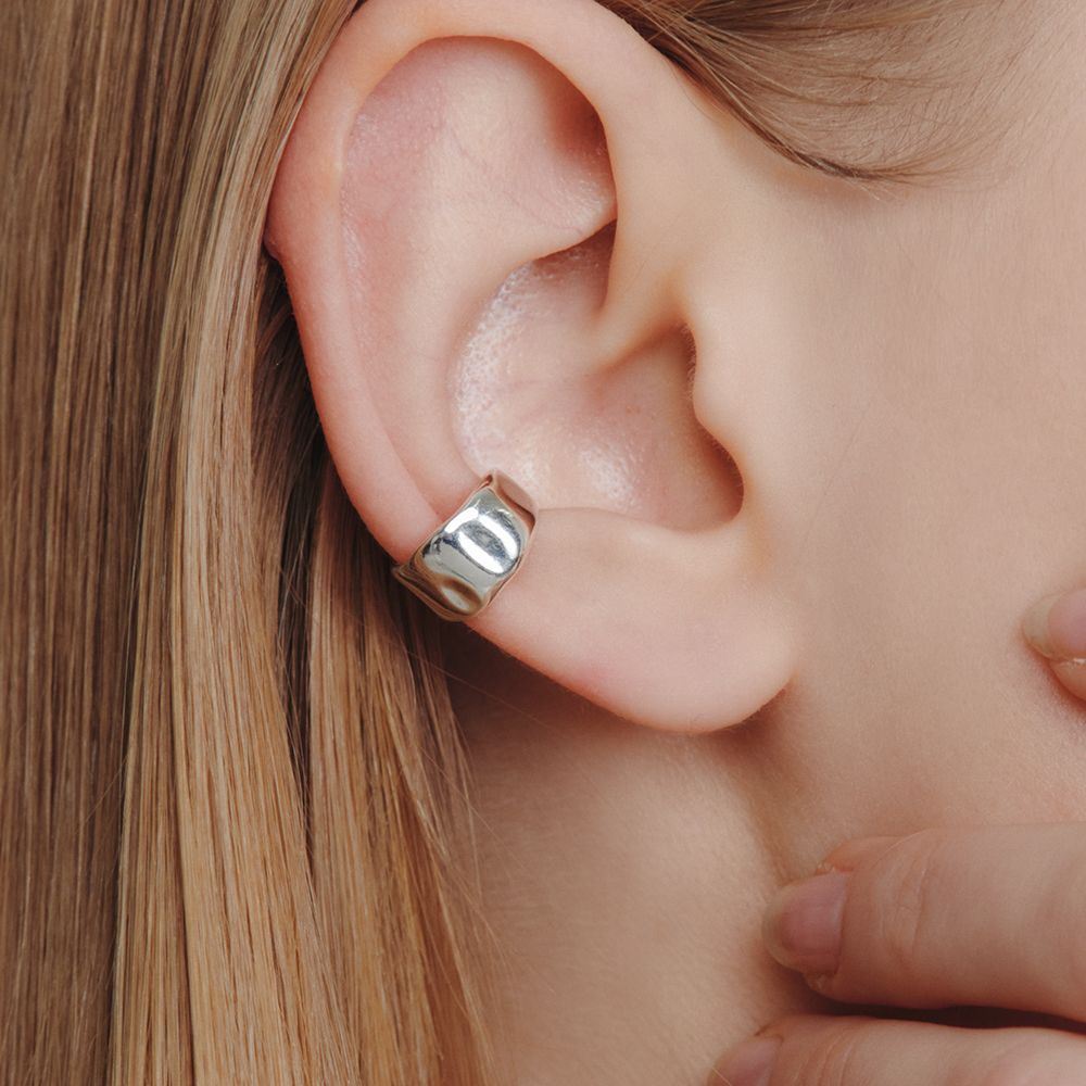 MUSINSA | LUNNE Silver 925 Bold Rough Texture Ear Cuff #LSE80