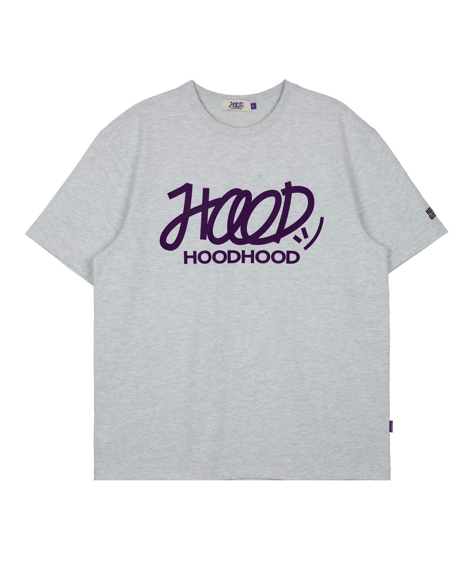 MUSINSA | HOODHOOD Signature Logo Short Sleeve T-Shirt Melange White