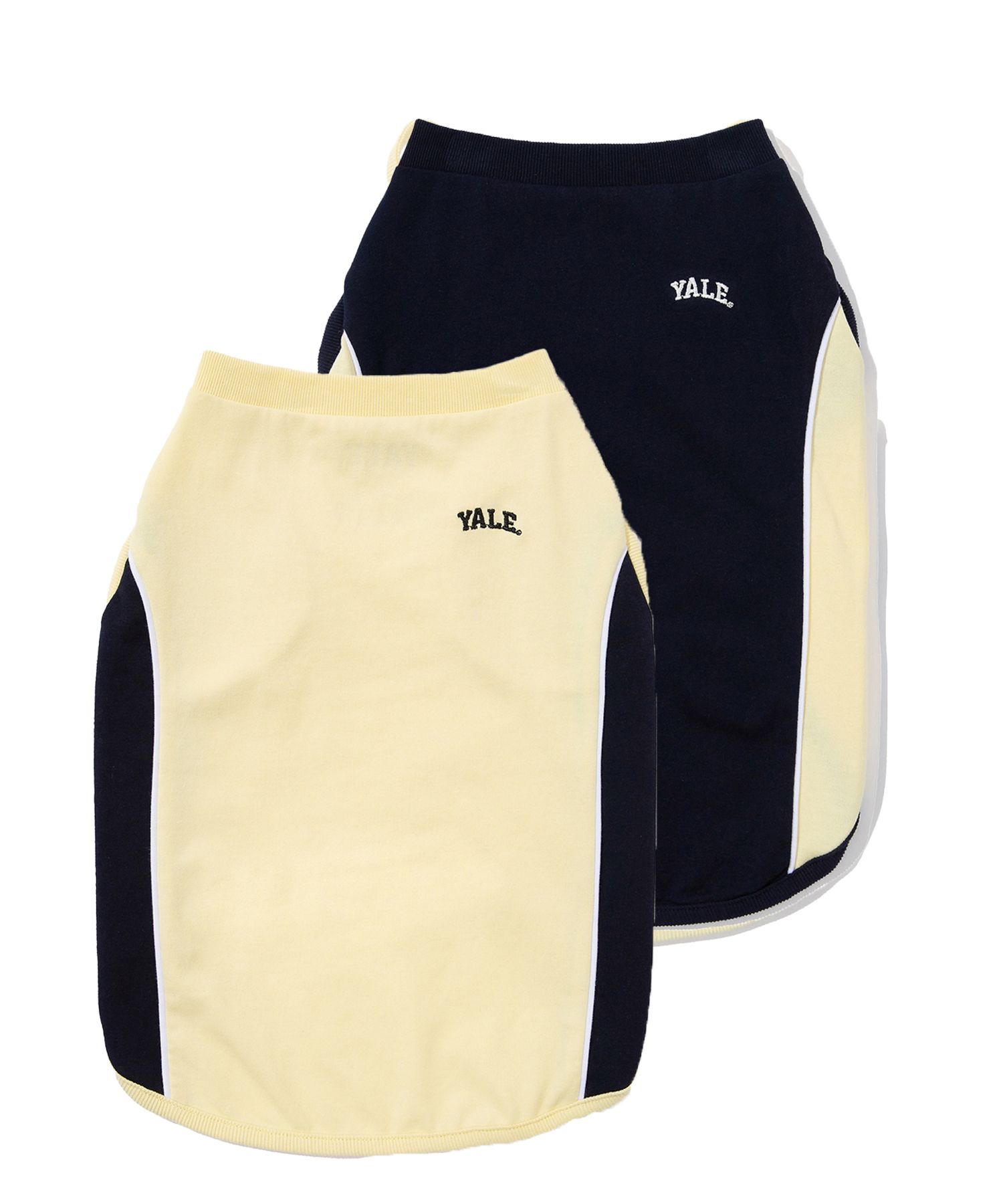 MUSINSA | YALE 2PACK) COLOR BLOCK DOGGY SLEEVELESS NAVY / YELLOW