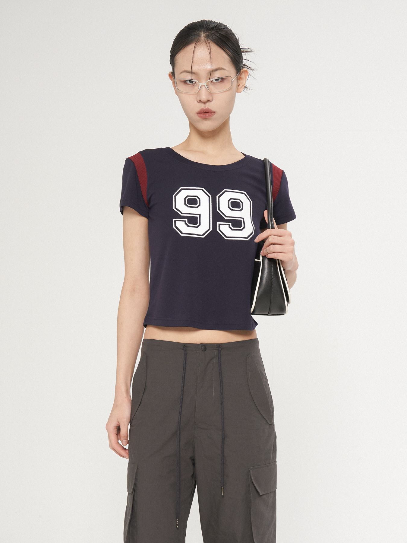 MUSINSA | RYUYOUNG 99 Shoulder Panel Tee, Navy