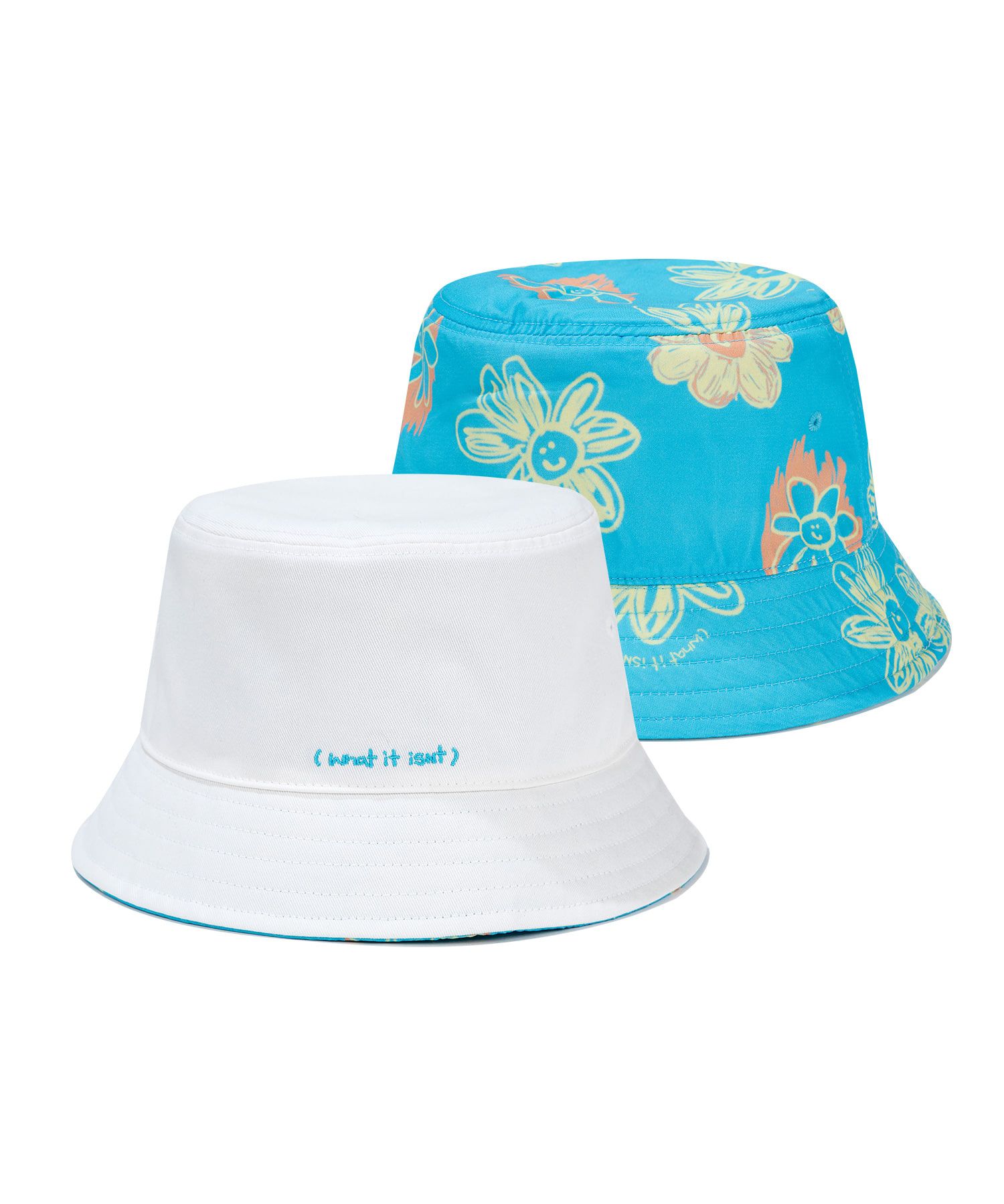 MUSINSA公式 | WACKY WILLY Flory Reversible Bucket Hat Ivory