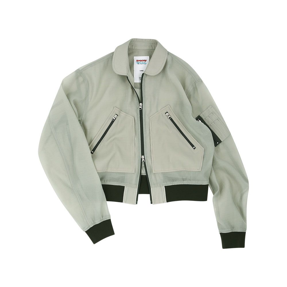 MUSINSA | KNOW WAVE Unisex Organza Bomber Jacket KNW017u (LIGHT GREEN)