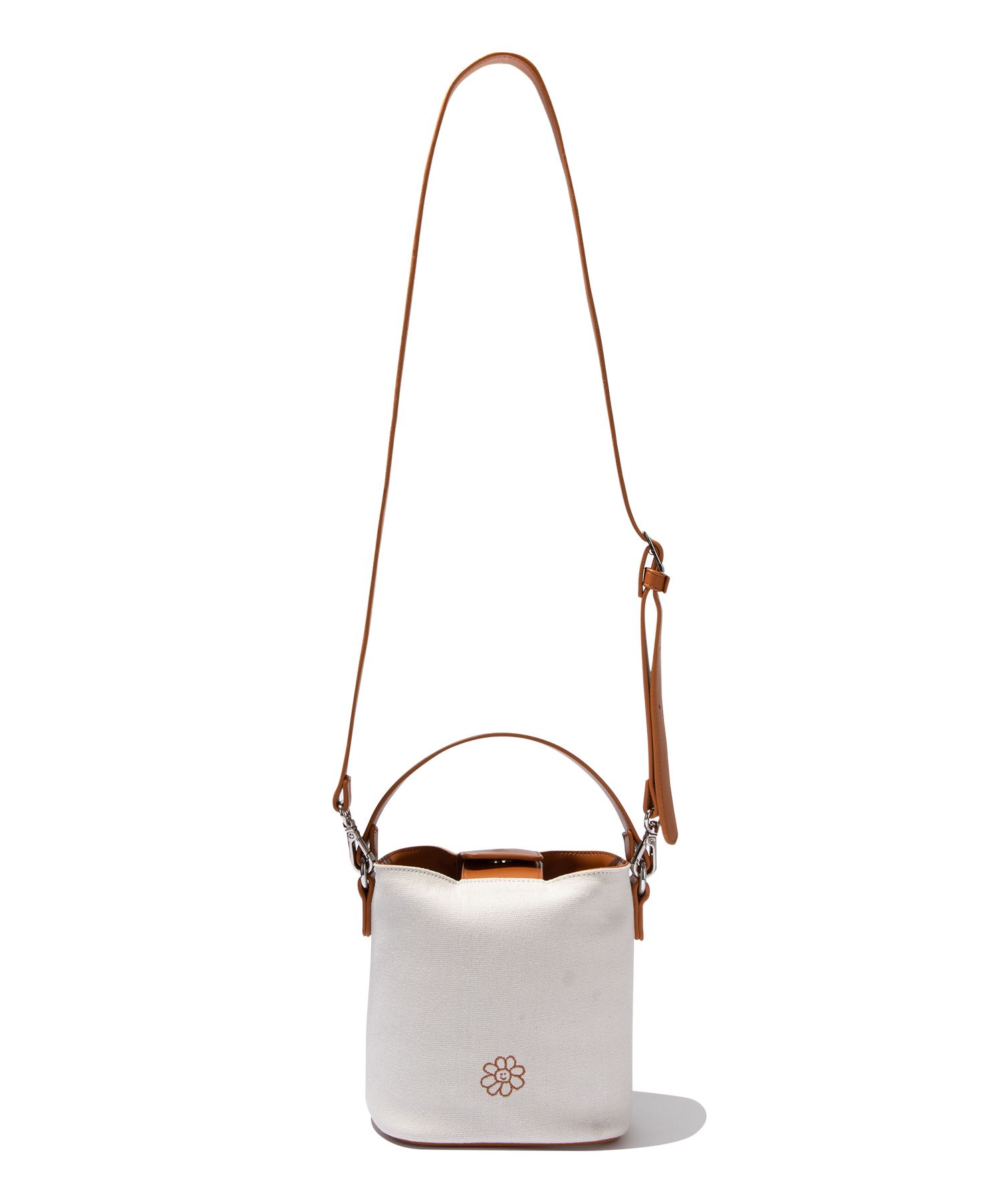 MUSINSA | WACKY WILLY WMS Flory Strap Canvas Bucket Bag Brown