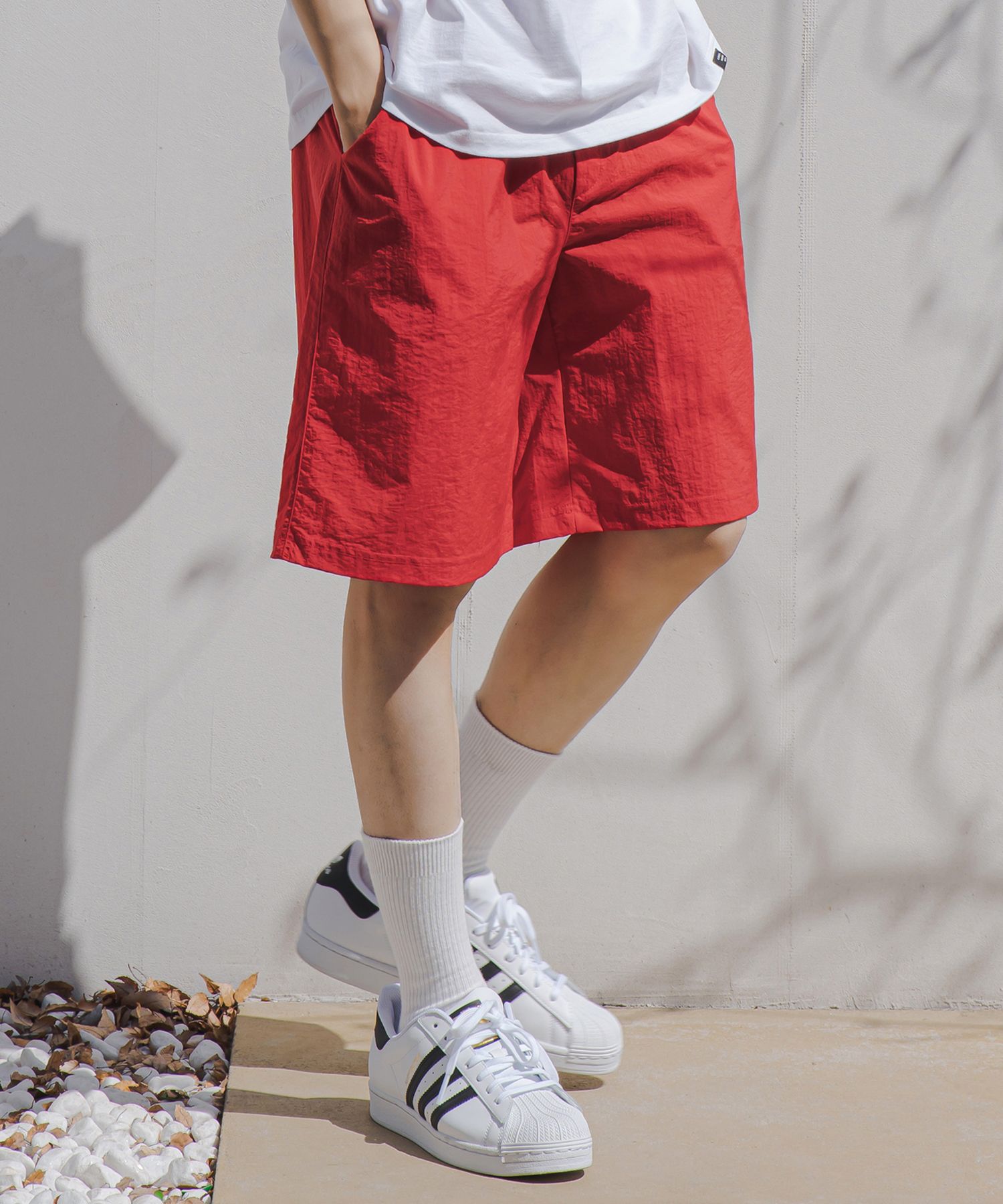 MUSINSA | CAMEL WORK Crispy Nylon Shorts (Red)