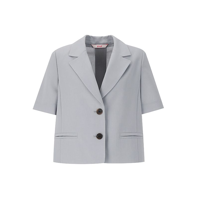 MUSINSA | SOUP Tailored cropped short-sleeved jacket (SZ4JK38)